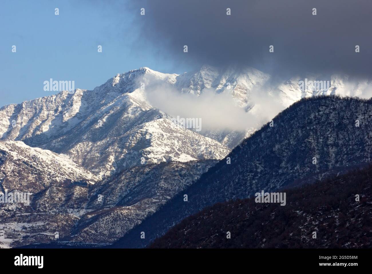 Beautiful mountains in the snow. Ismayilli region. Azerbaijan Stock Photo - Alamy