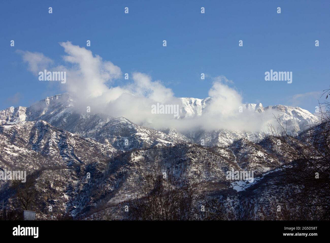Beautiful mountains in the snow. Ismayilli region. Azerbaijan Stock Photo - Alamy