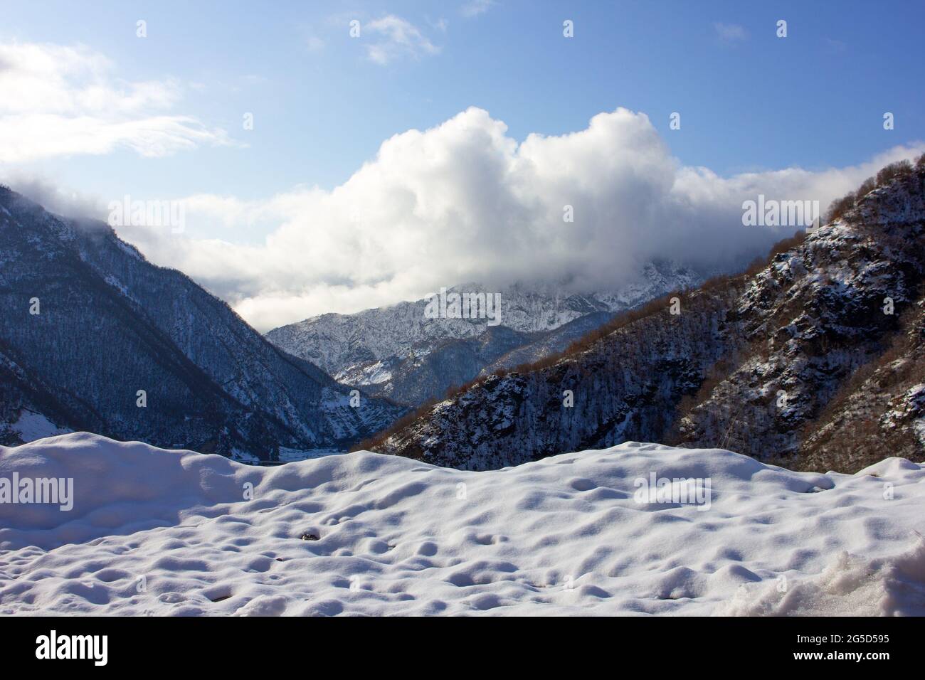 Beautiful mountains in the snow. Ismayilli region. Azerbaijan Stock Photo - Alamy
