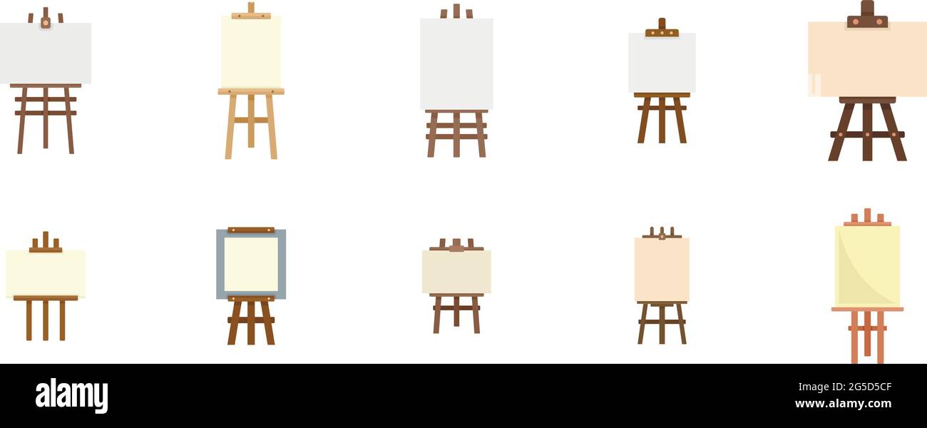 Easel icons set flat vector isolated Stock Vector Image & Art - Alamy