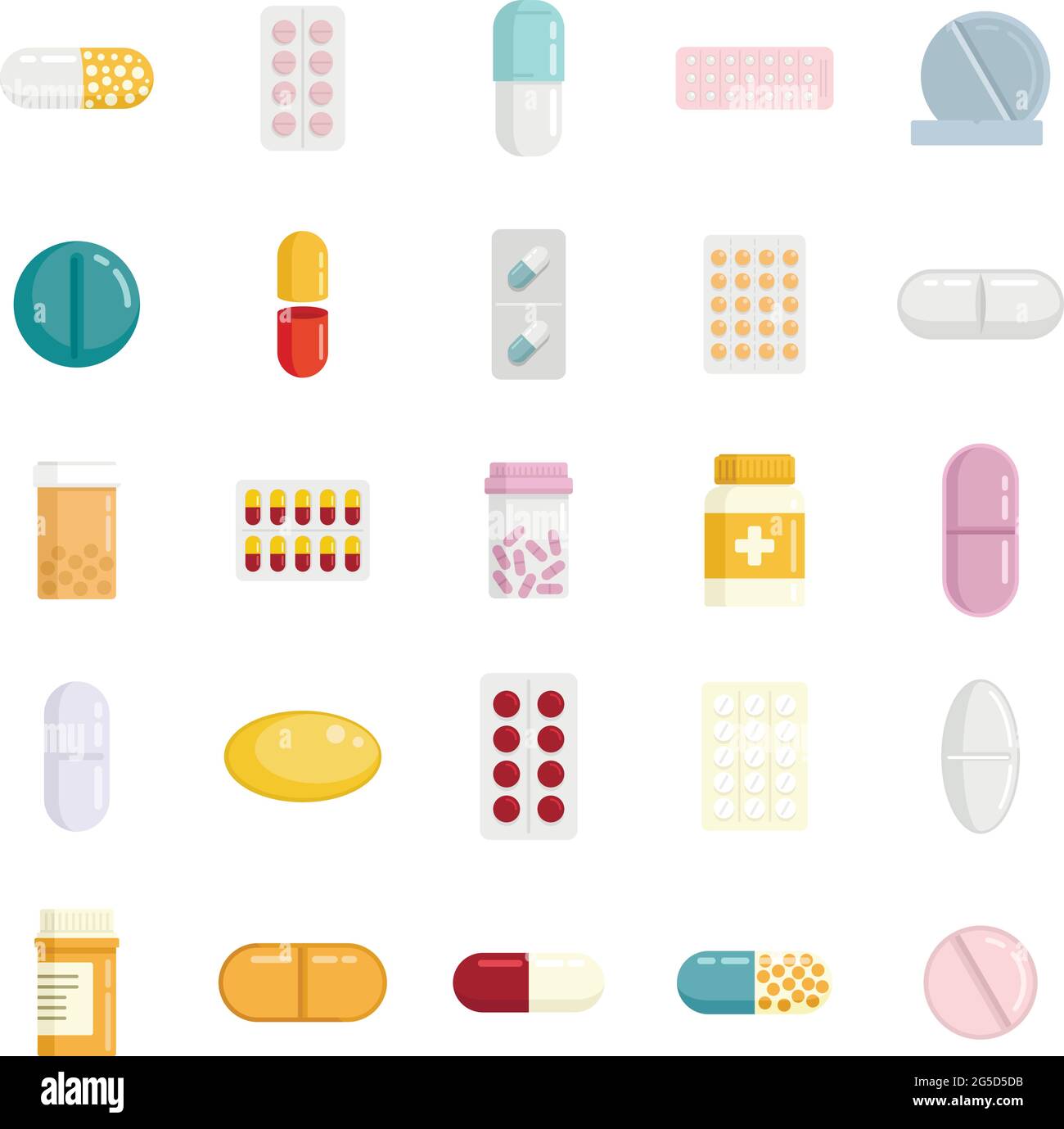 Pill tablet icons set Stock Vector Images - Alamy