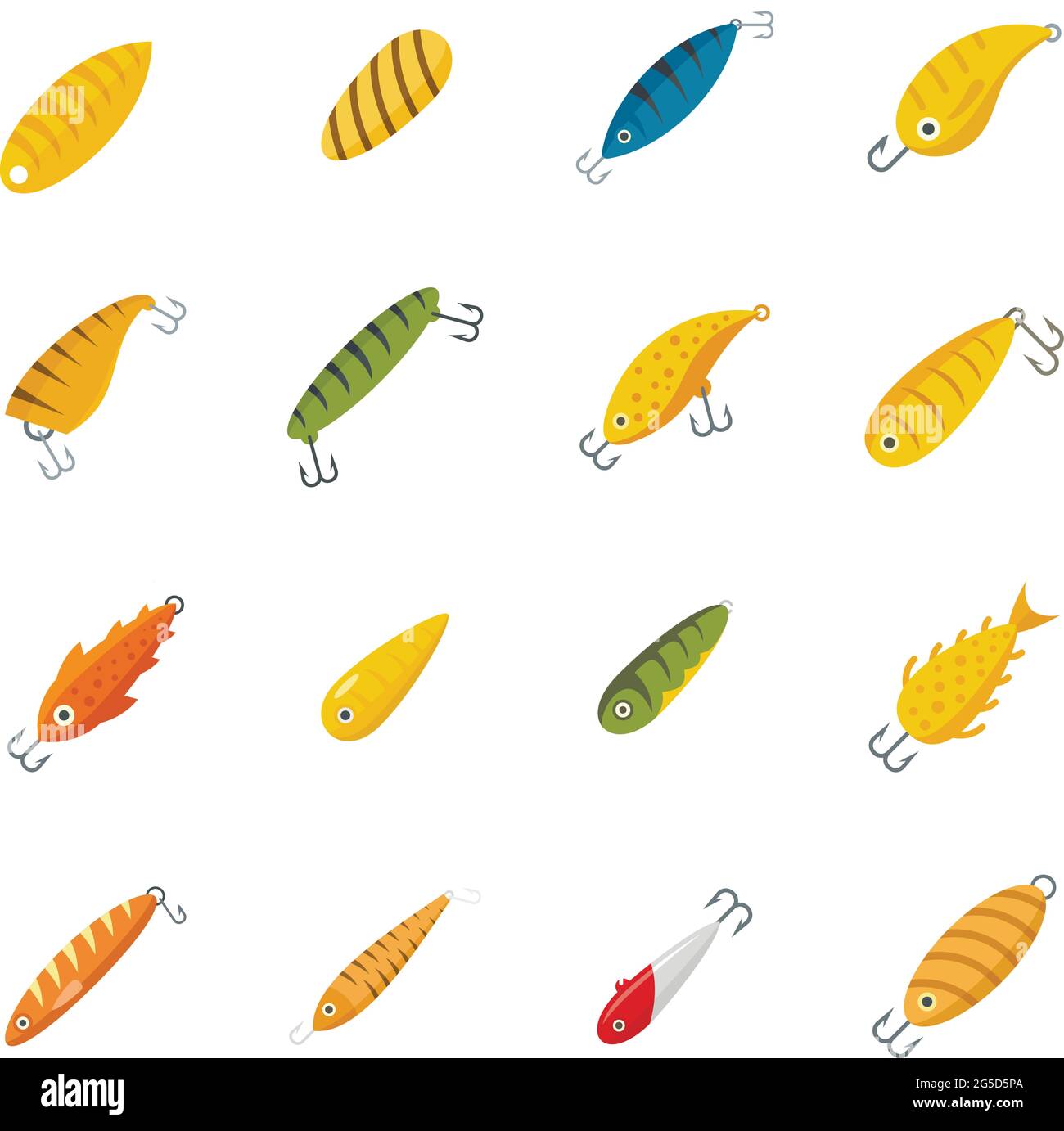 Fish bait icons set flat vector isolated Stock Vector Image & Art - Alamy