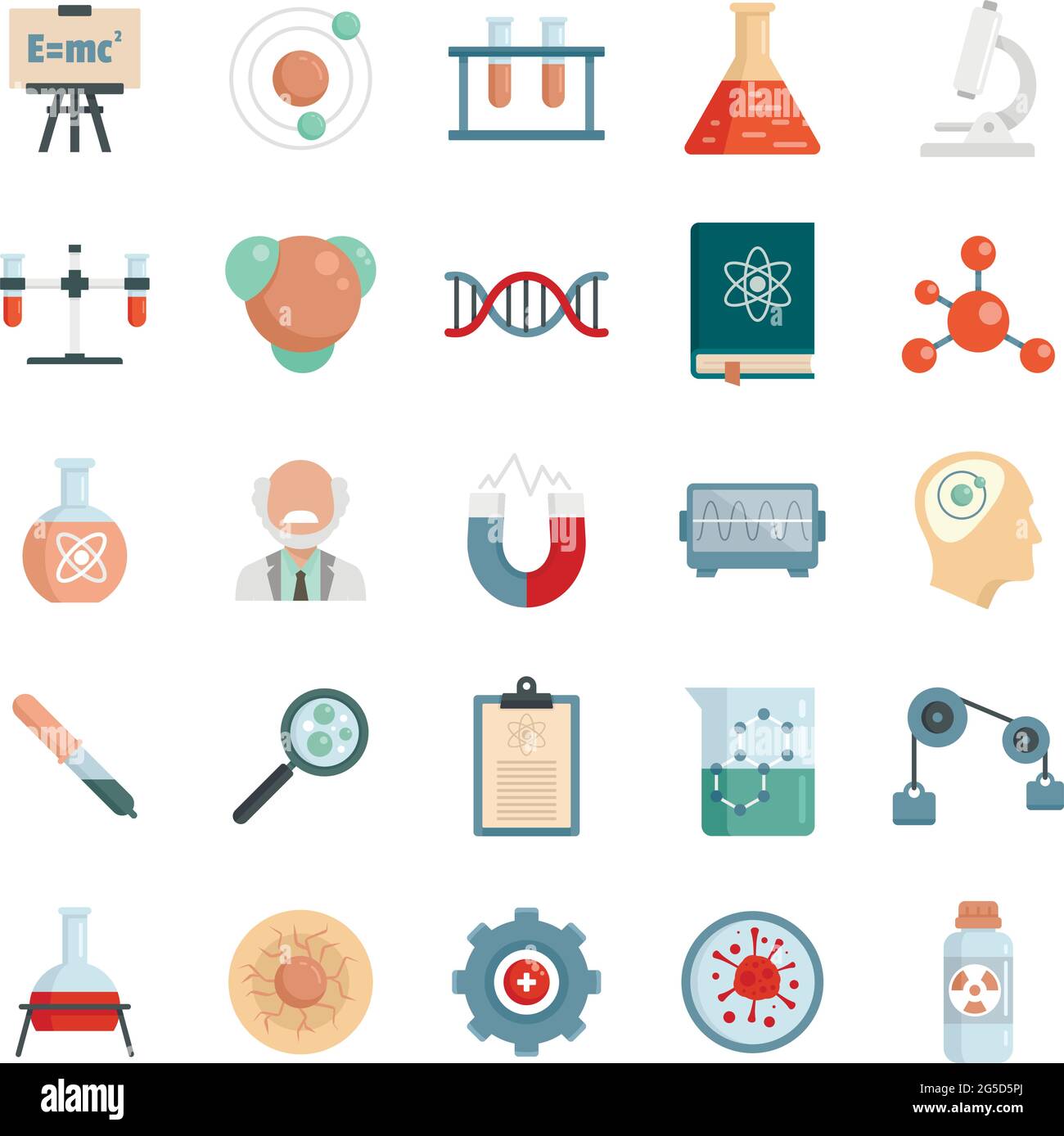 Biophysics icons set flat vector isolated Stock Vector Image & Art - Alamy