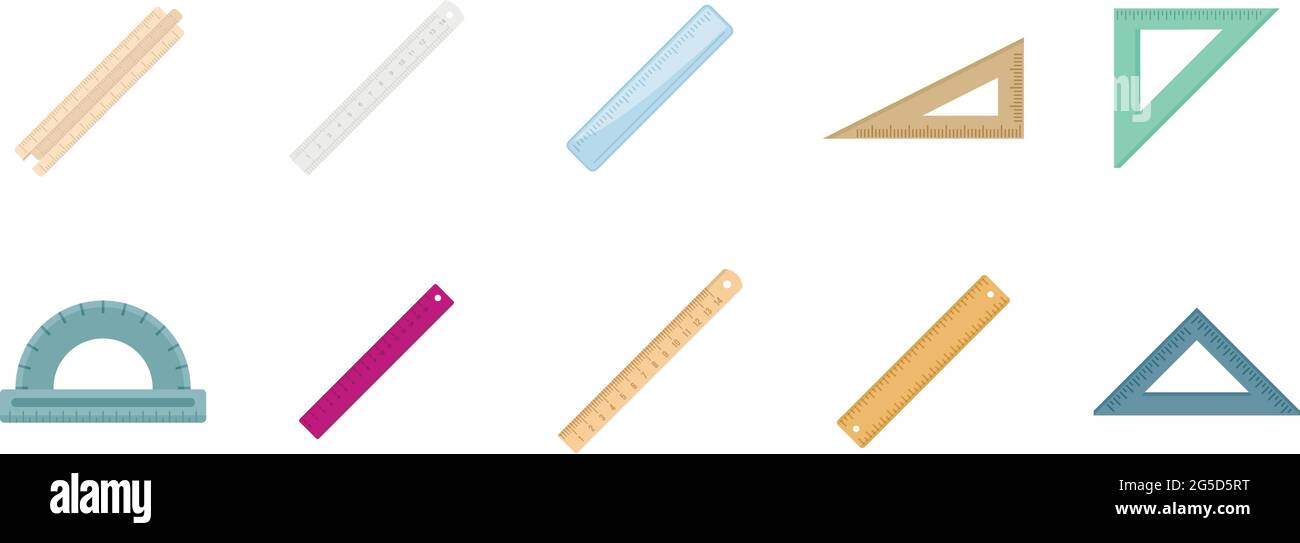 Ruler icons set flat vector isolated Stock Vector Image & Art - Alamy