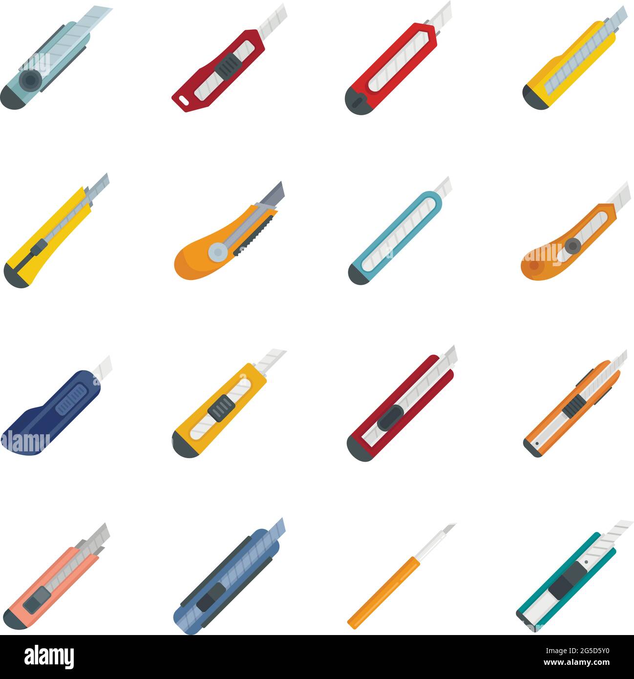 Cutter icons set flat vector isolated Stock Vector Image & Art - Alamy