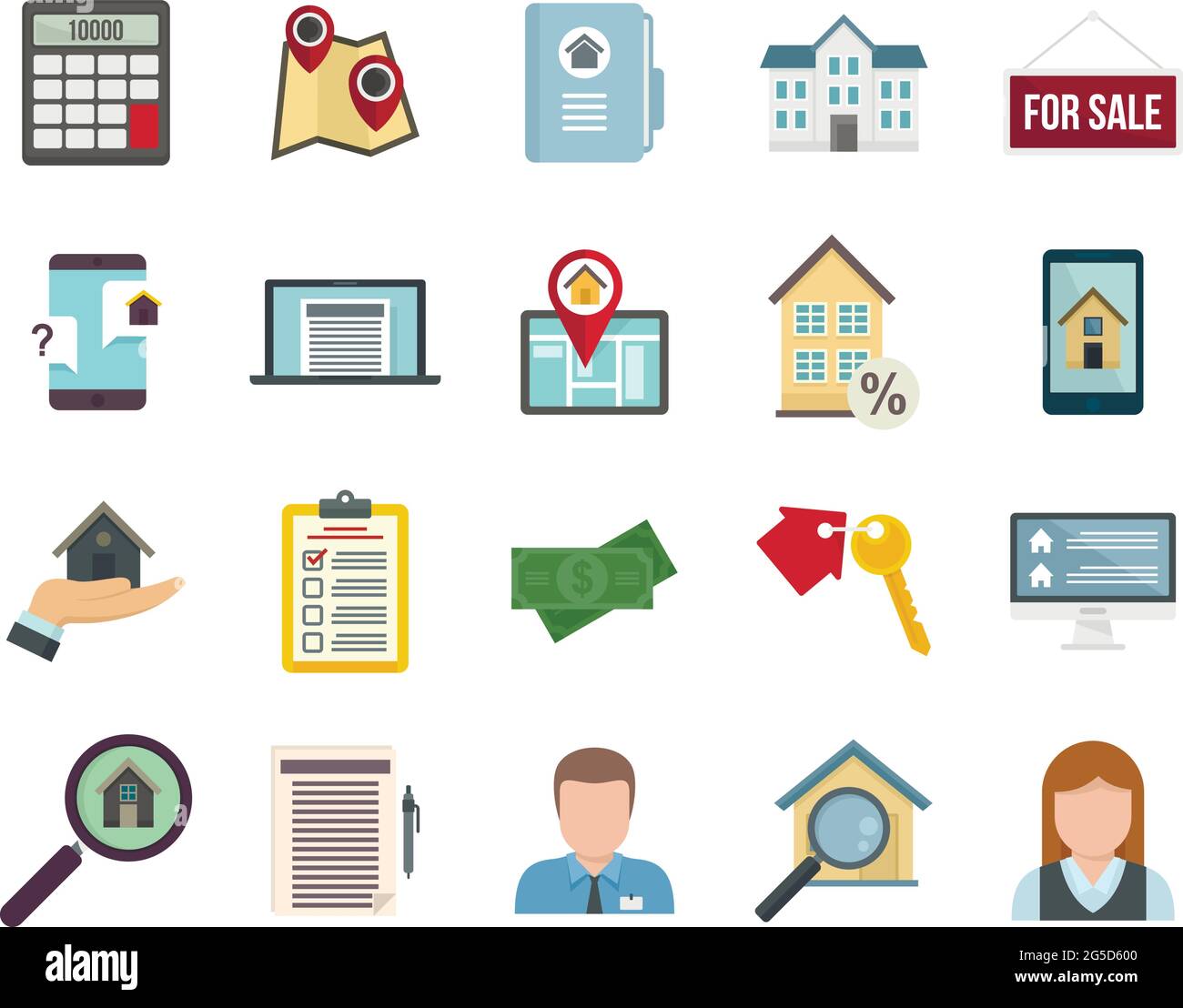 Realtor icons set flat vector isolated Stock Vector Image & Art - Alamy