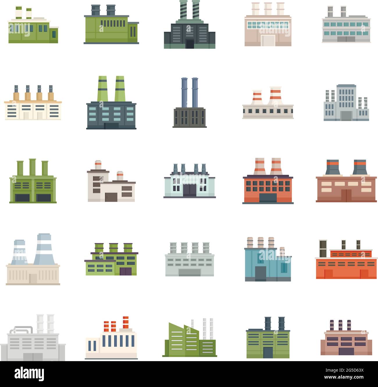 Recycle factory icons set flat vector isolated Stock Vector Image & Art ...