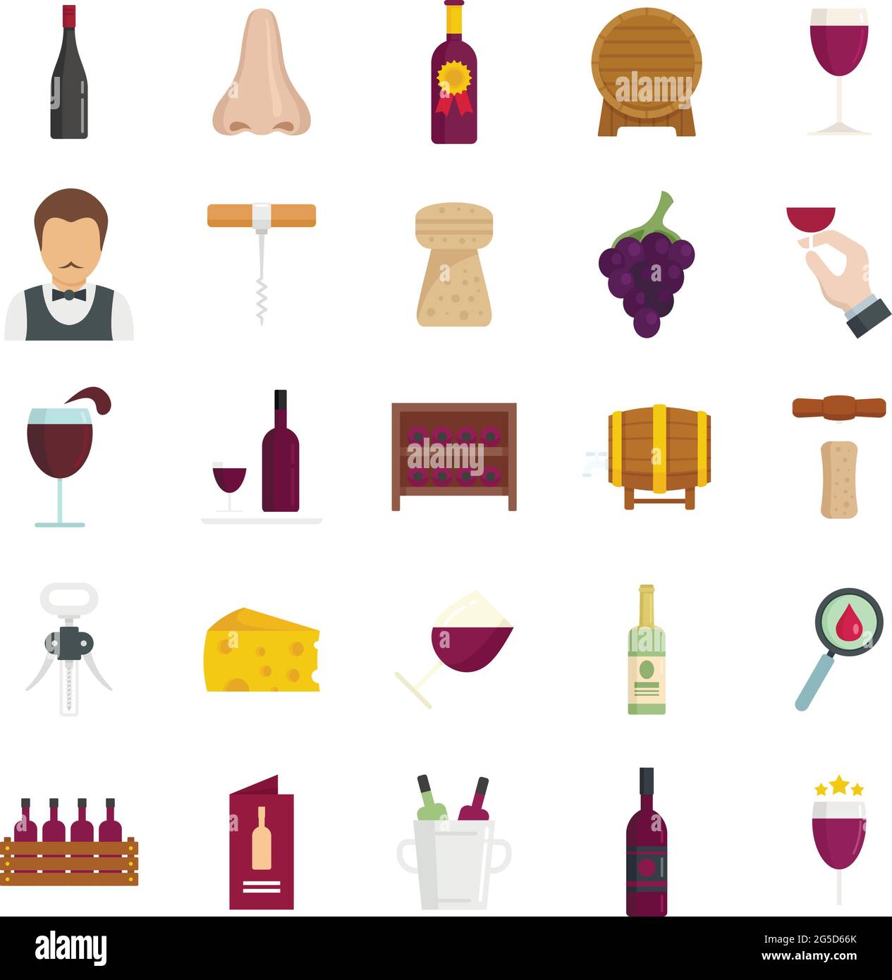 Sommelier icons set flat vector isolated Stock Vector Image & Art - Alamy