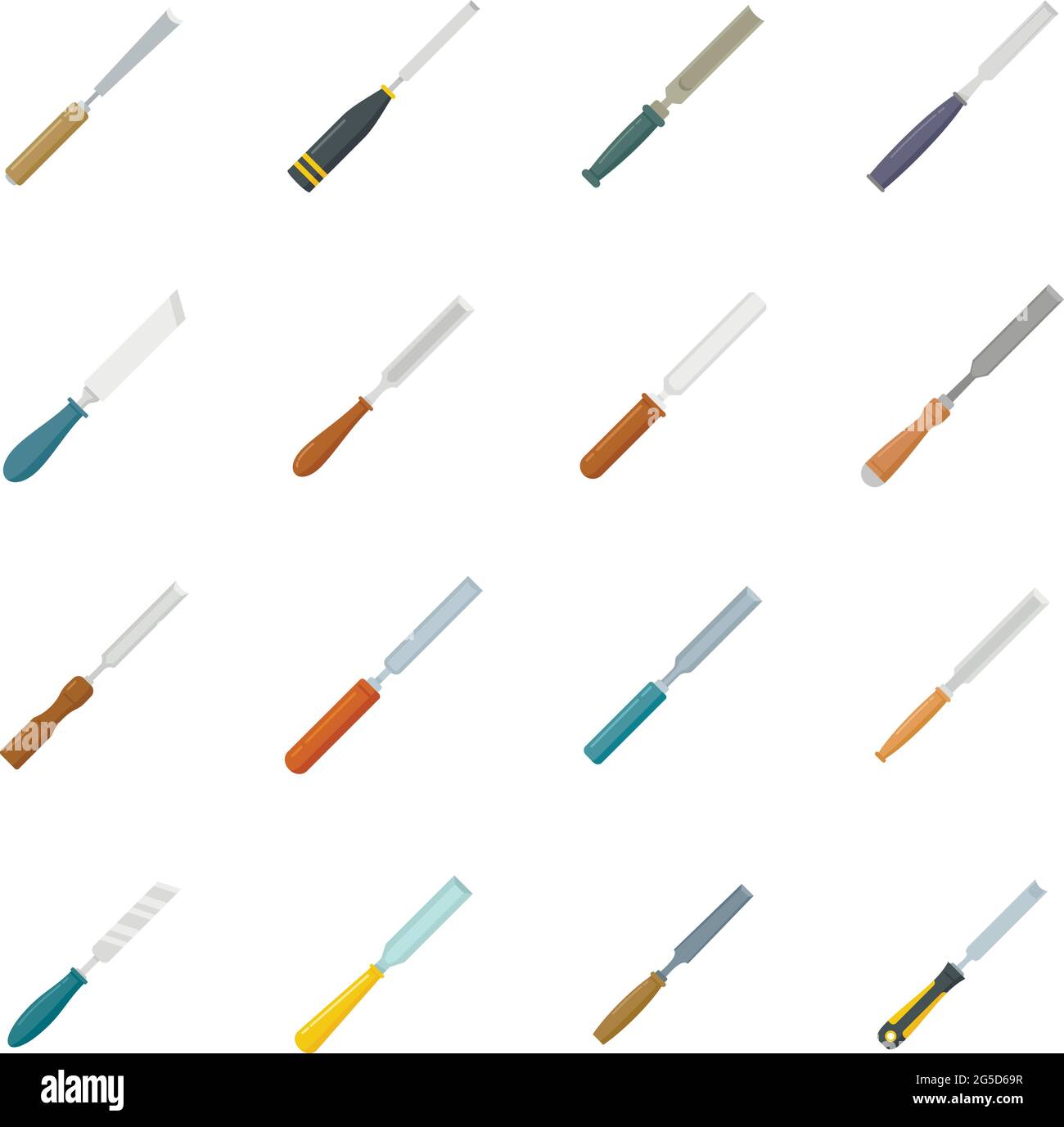Chisel icons set flat vector isolated Stock Vector Image & Art - Alamy