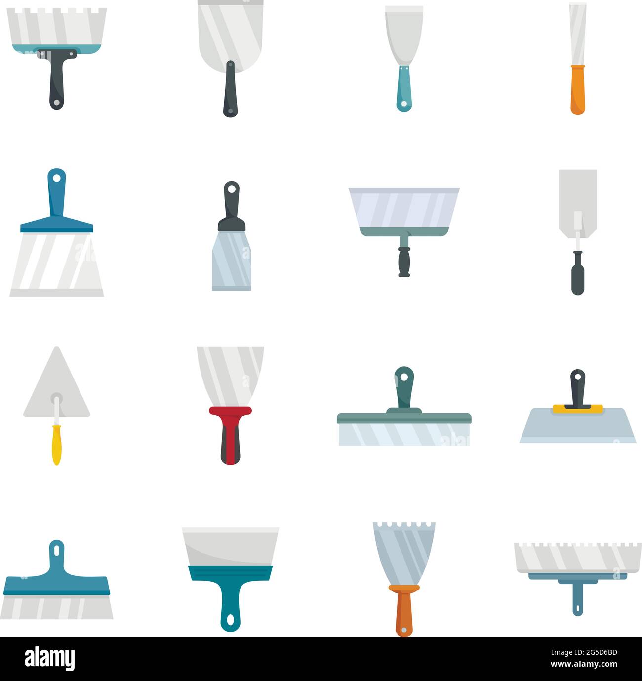 Putty knife icons set flat vector isolated Stock Vector Image & Art - Alamy