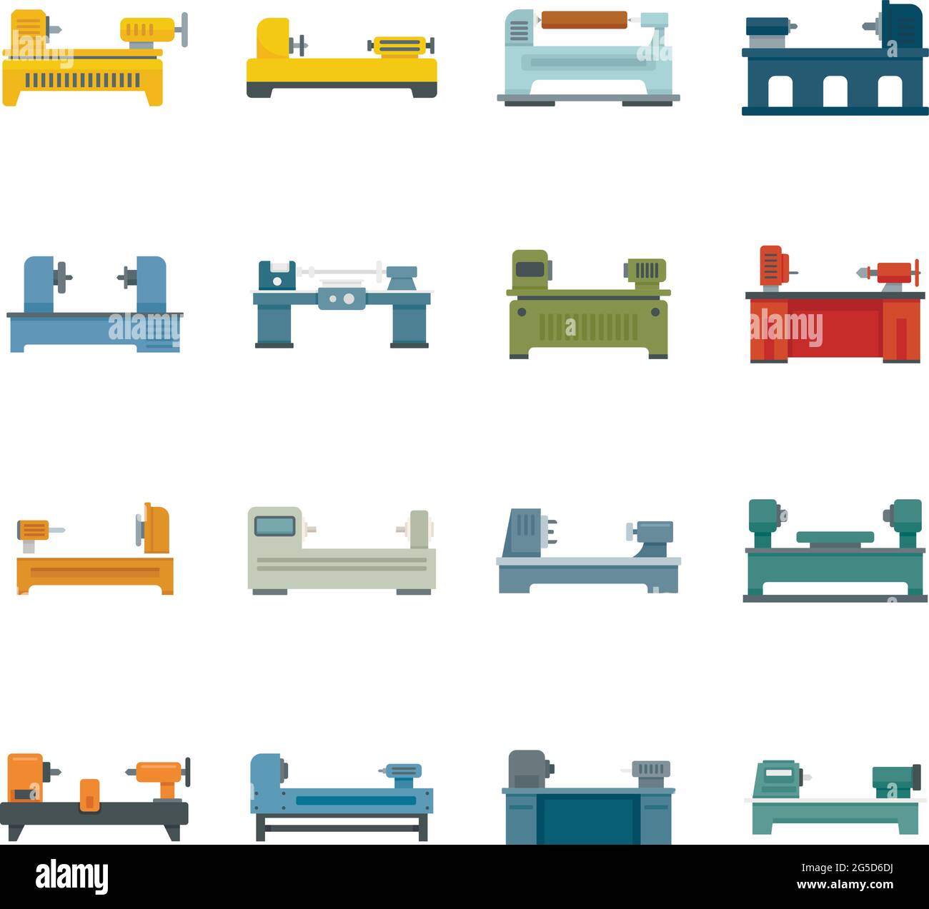 Lathe icons set flat vector isolated Stock Vector Image & Art - Alamy