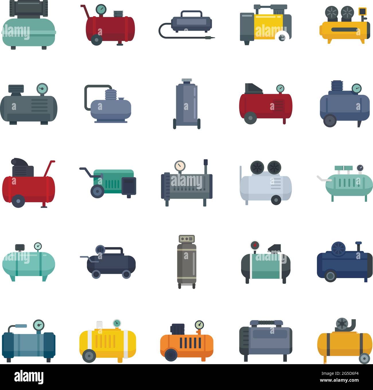 Air compressor icons set flat vector isolated Stock Vector Image & Art ...