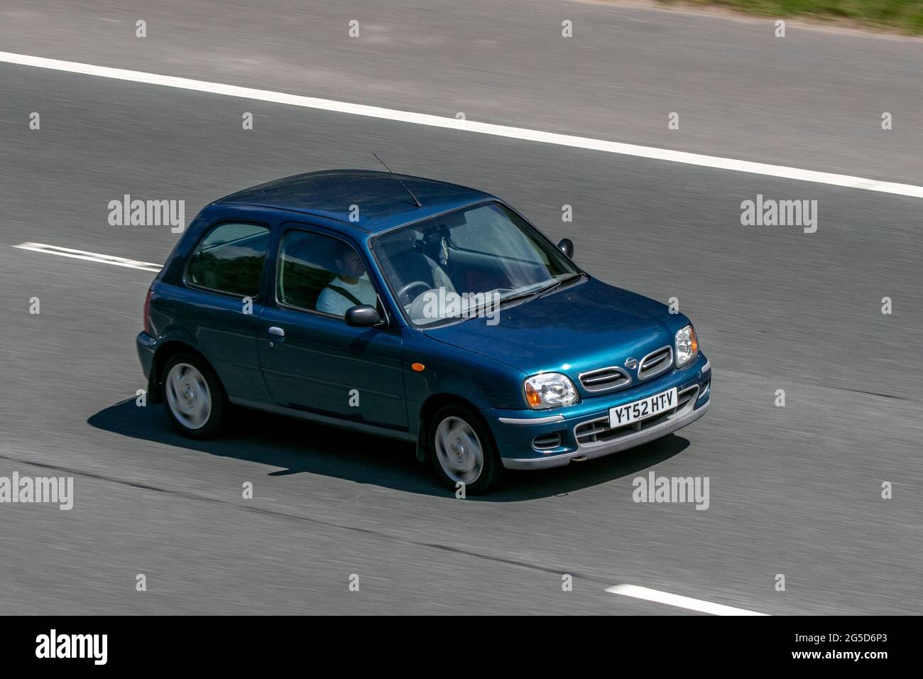 Nissan Micra S Auto Blue Car Hatchback Petrol driving on the M6 ...
