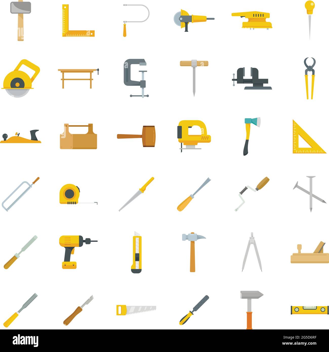 Carpenter tools icons set flat vector isolated Stock Vector Image & Art - Alamy