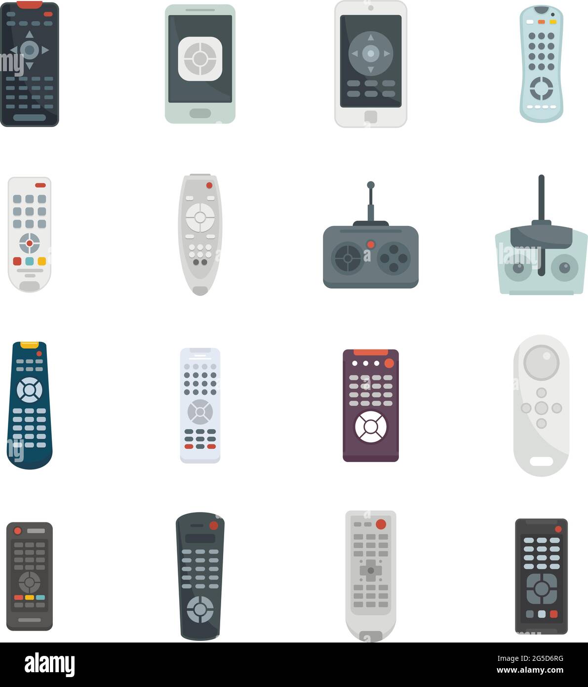 Remote control icons set flat vector isolated Stock Vector Image & Art ...