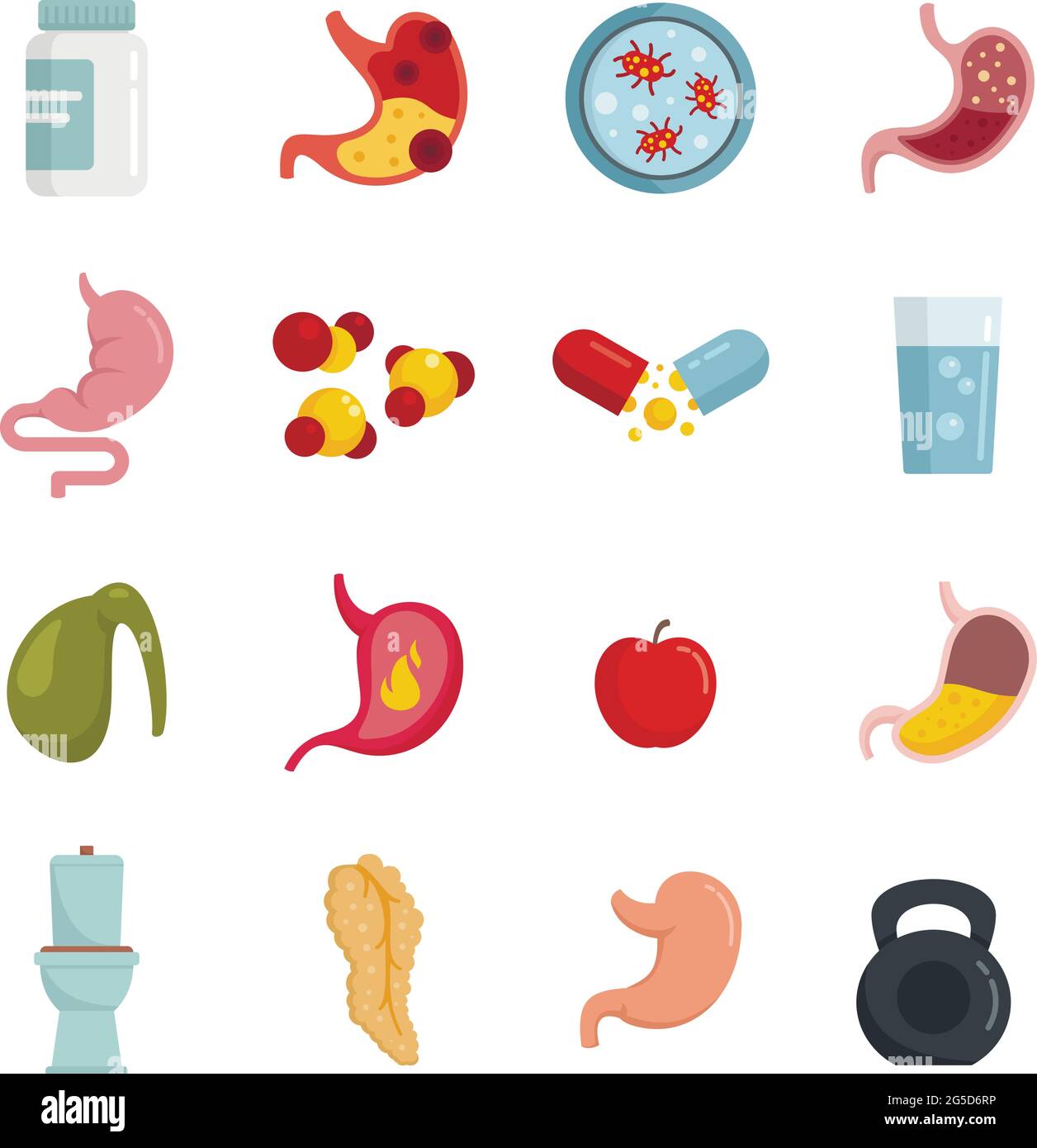 Digestion icons set flat vector isolated Stock Vector Image & Art - Alamy