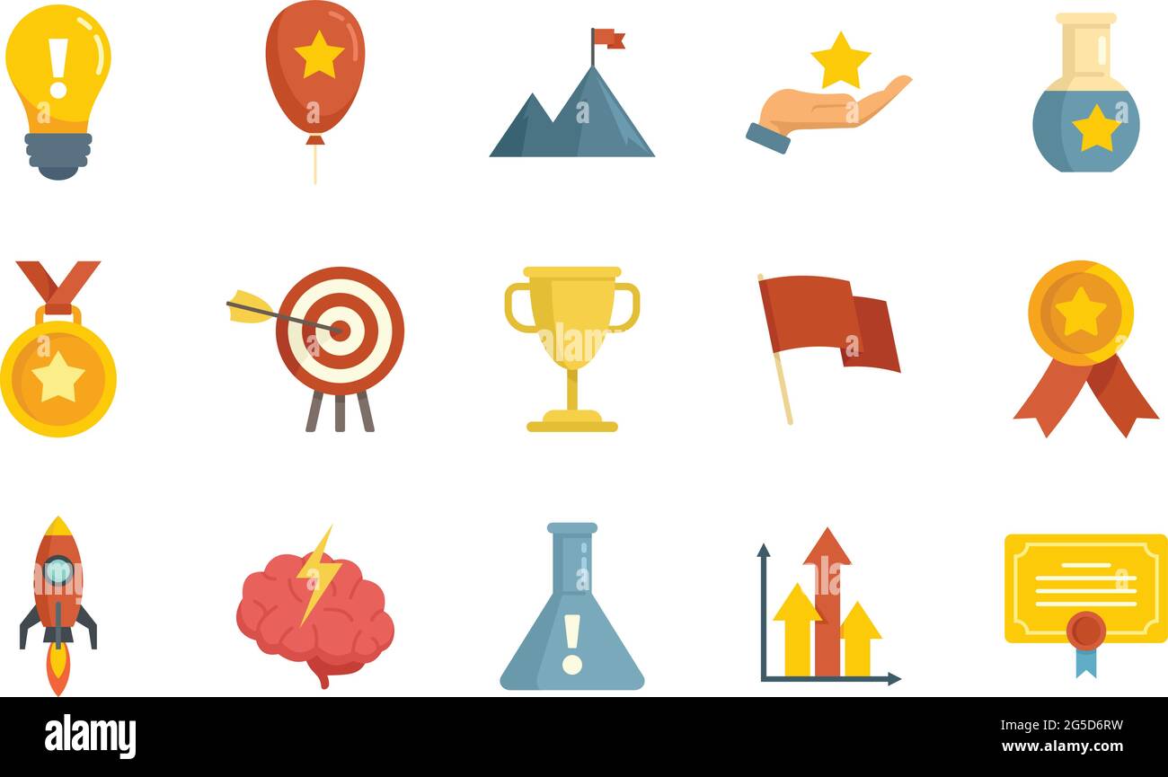 Breakthrough icons set flat vector isolated Stock Vector Image & Art ...