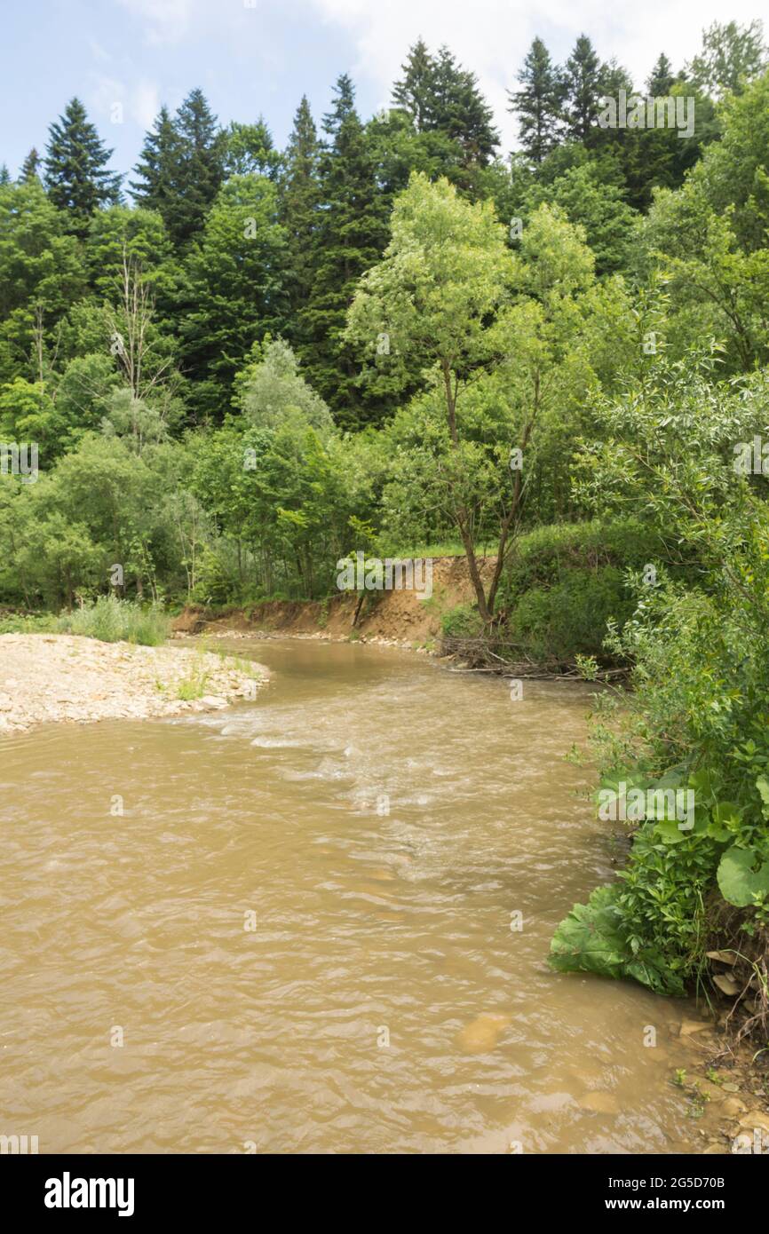effects of a river erosion process in a hilly terrain Stock Photo - Alamy
