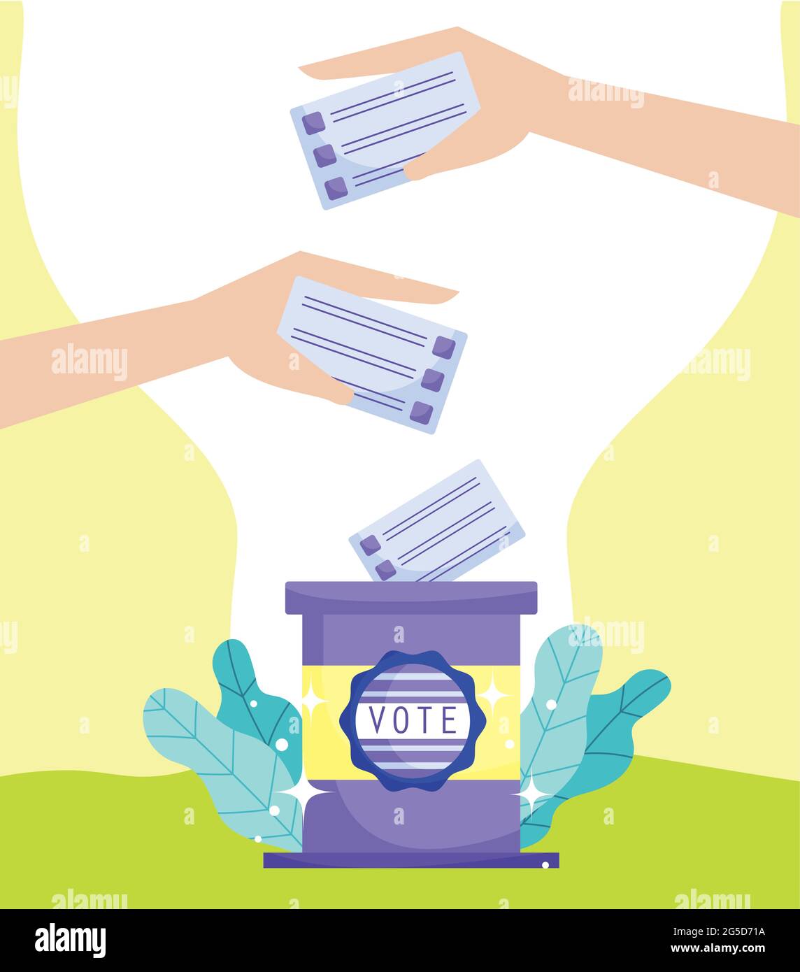hands put ballot in box Stock Vector Image & Art - Alamy