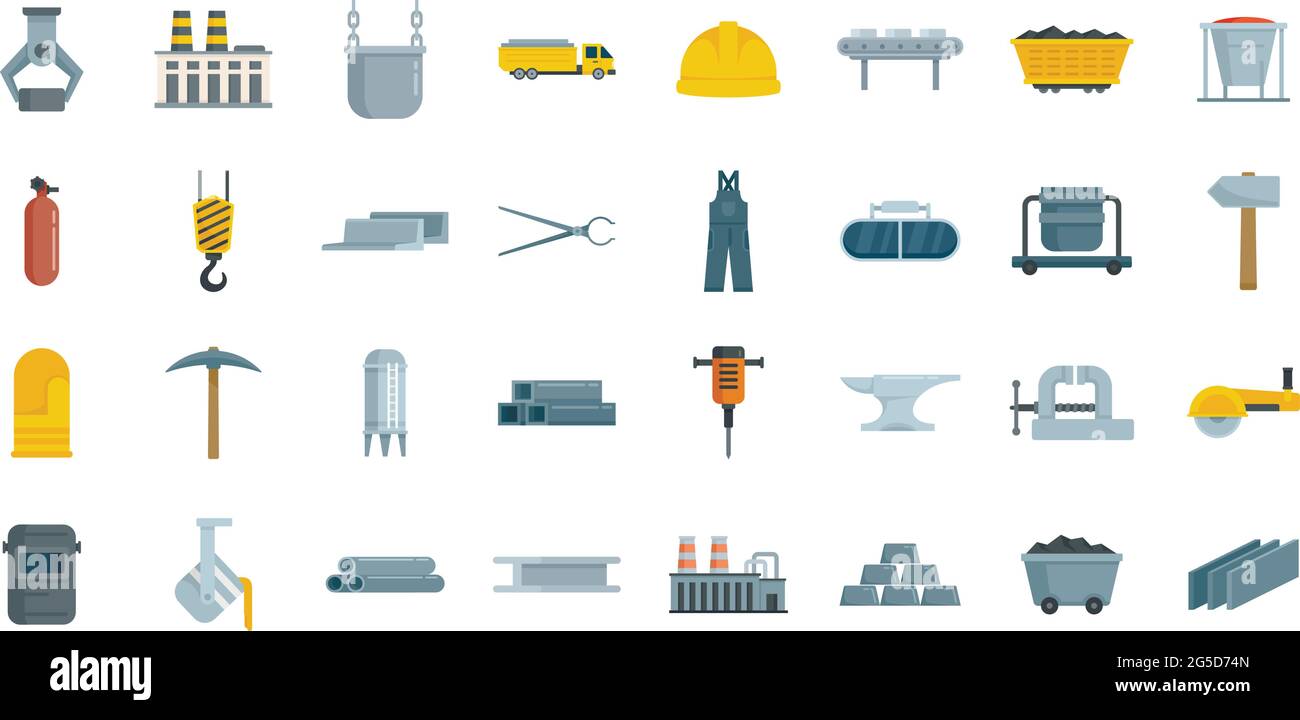 Metallurgy icons set flat vector isolated Stock Vector Image & Art - Alamy