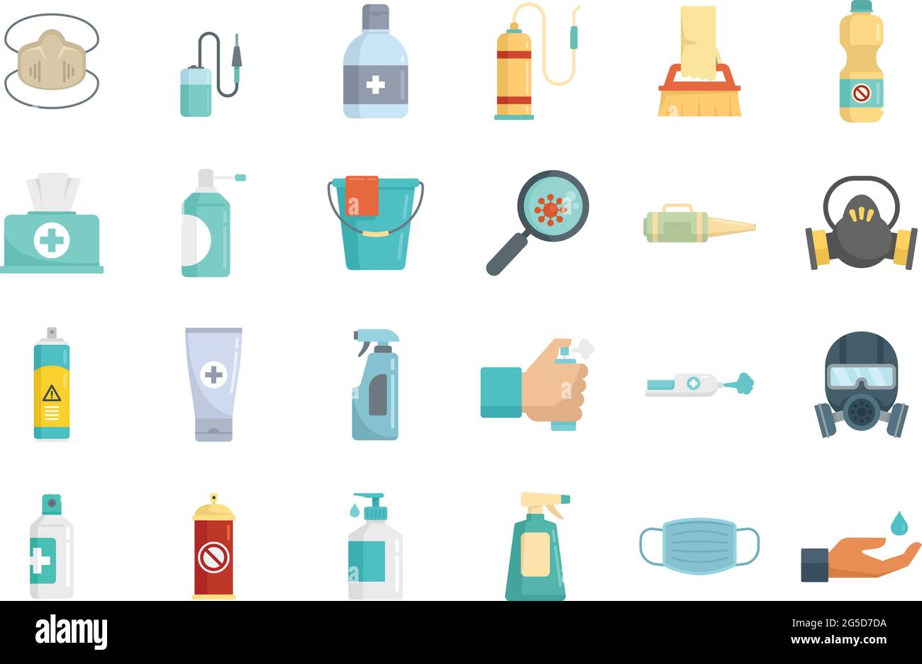 Disinfection icons set flat vector isolated Stock Vector Image & Art ...