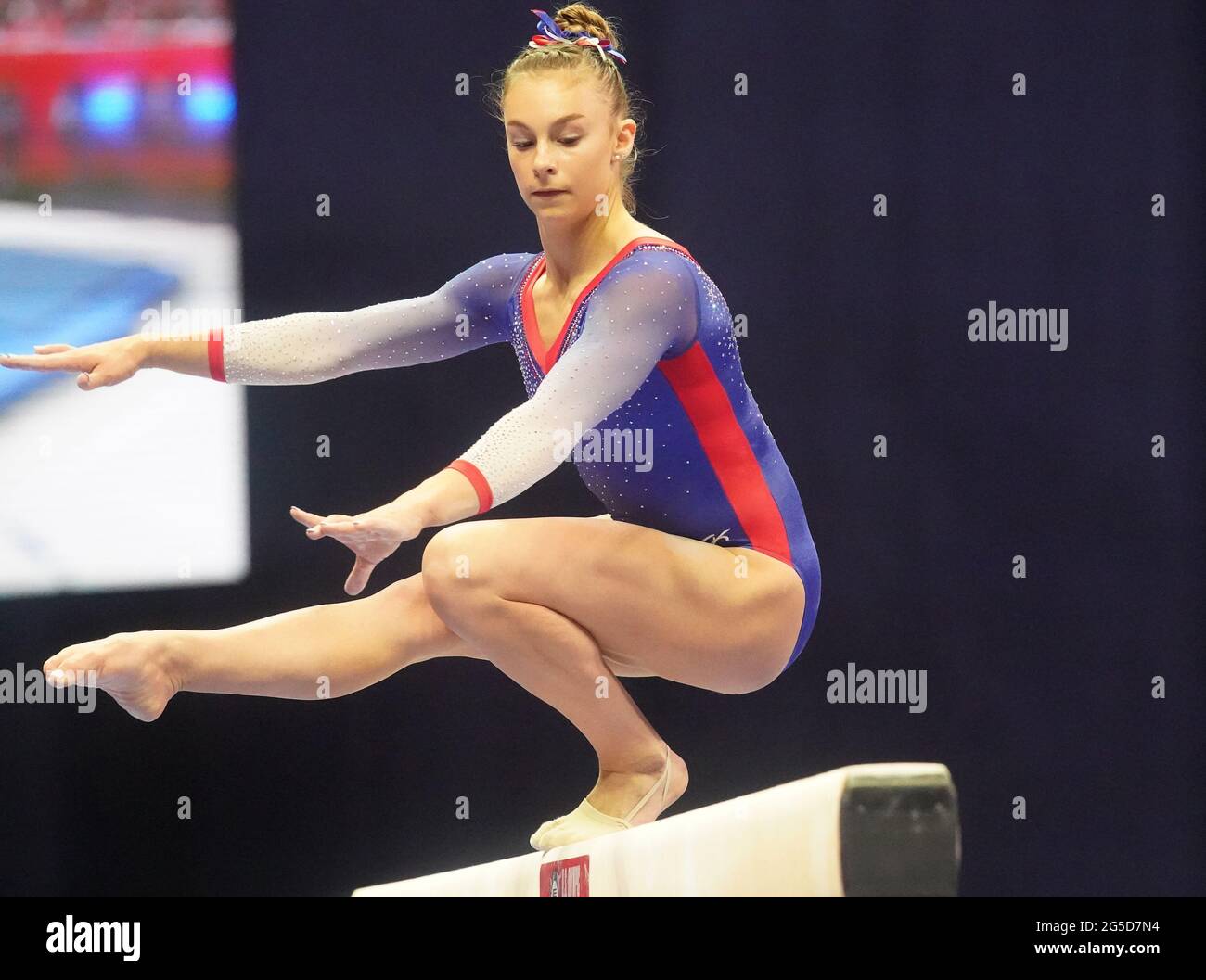 Gymnast Grace McCallum preforms on the balance beam during Day 1of the ...