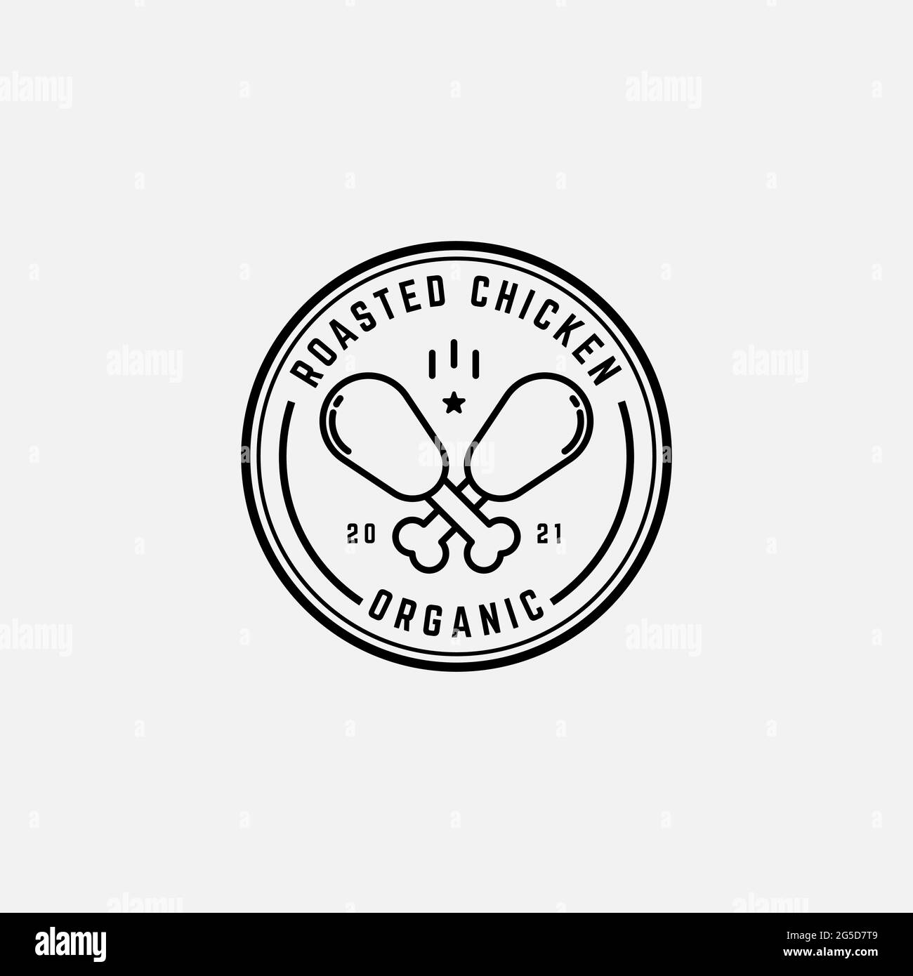 organic roasted chicken meat logo design inspiration, best for organic ...