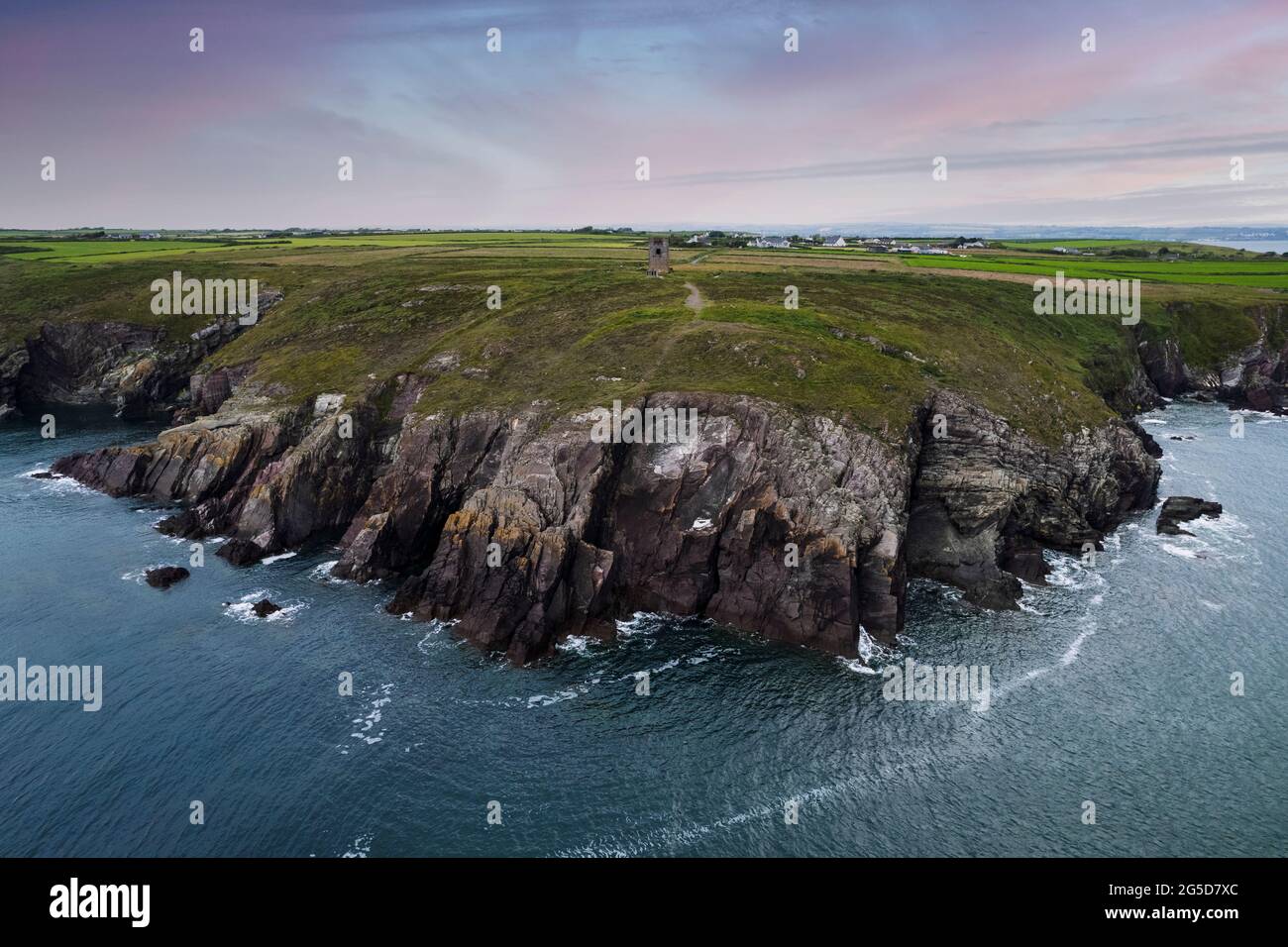Knockadoon Head signal tower in county Cork, Ireland, which was built ...