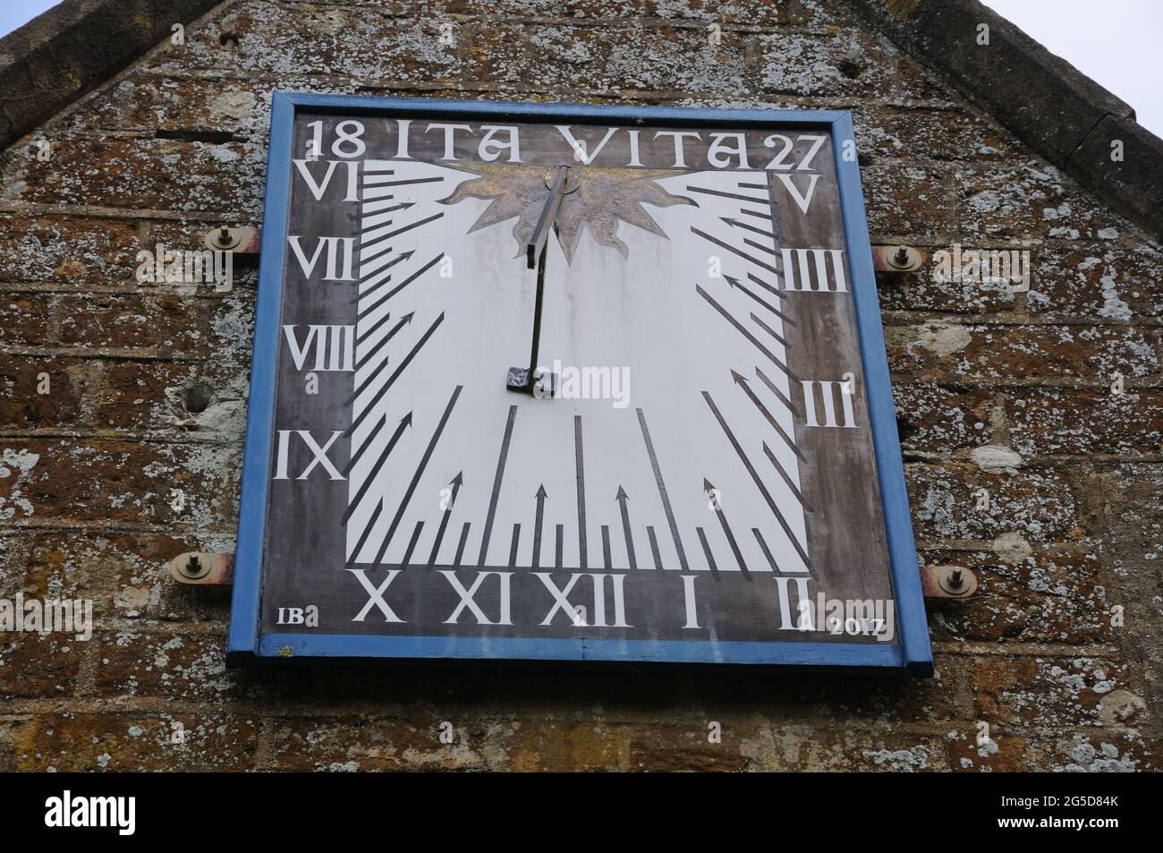 Sun dial on St Mary the Virgin Church, Mentmore, Buckinghamshire Stock ...