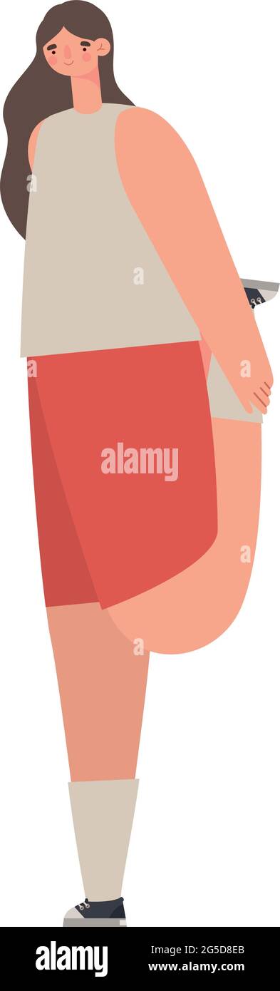 Smiling woman stretching exercise Stock Vector Images - Alamy