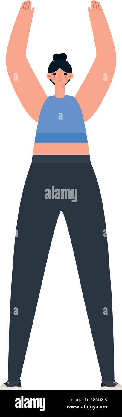 Smiling woman stretching exercise Stock Vector Images - Alamy