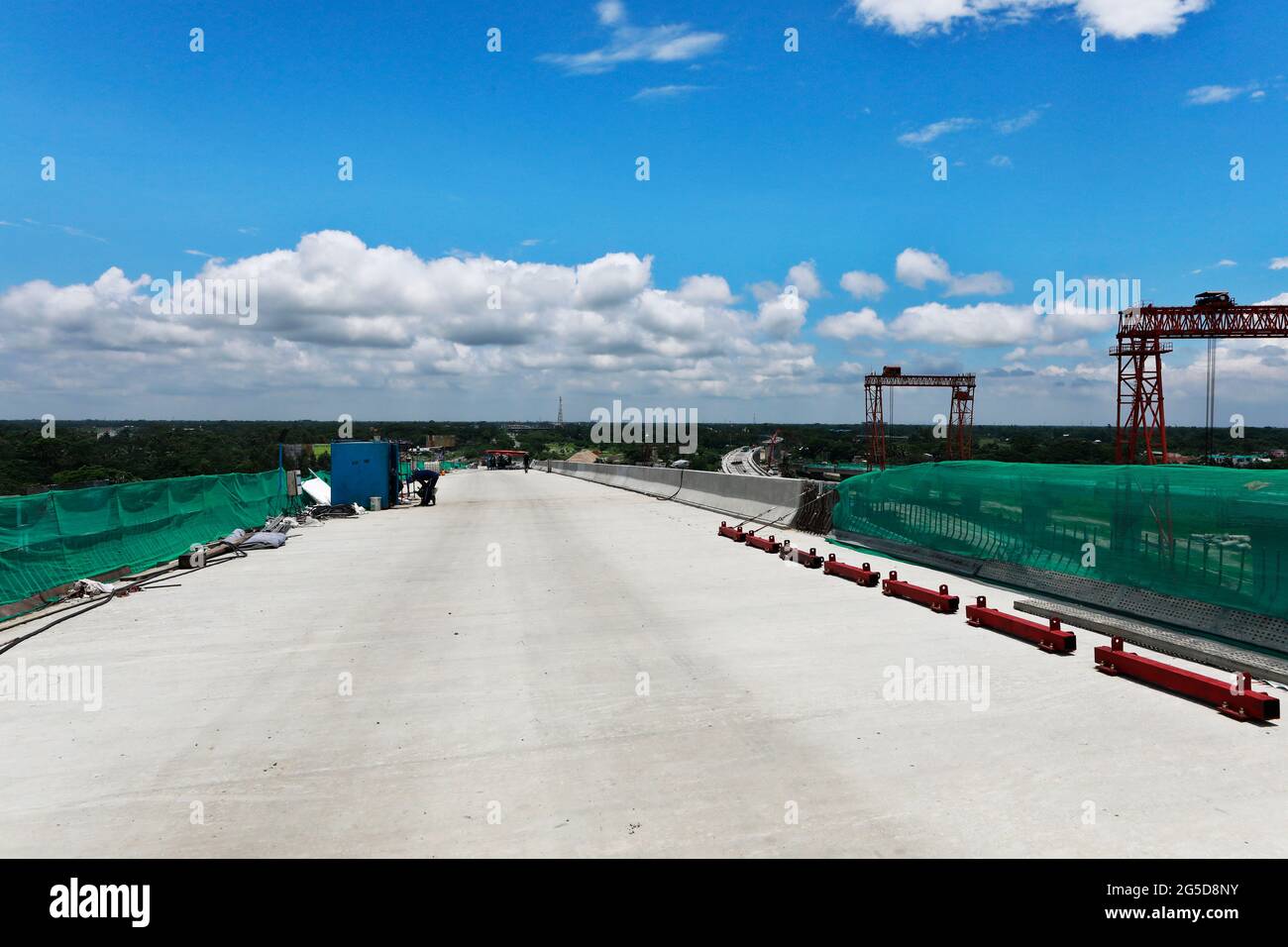 Munshiganj, Bangladesh - June 15, 2021: The construction of Padma ...