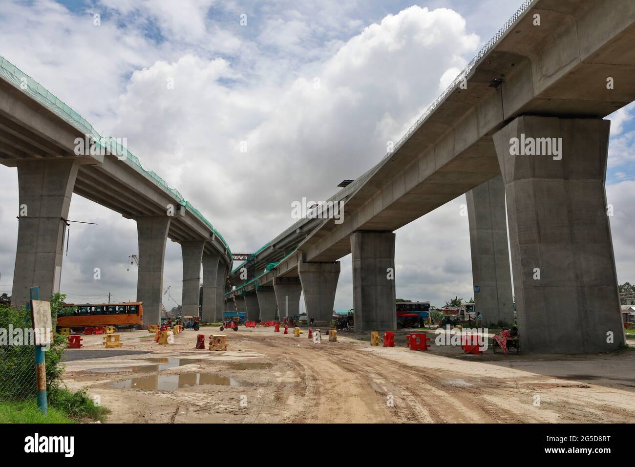 Munshiganj, Bangladesh - June 15, 2021: The construction of Padma ...