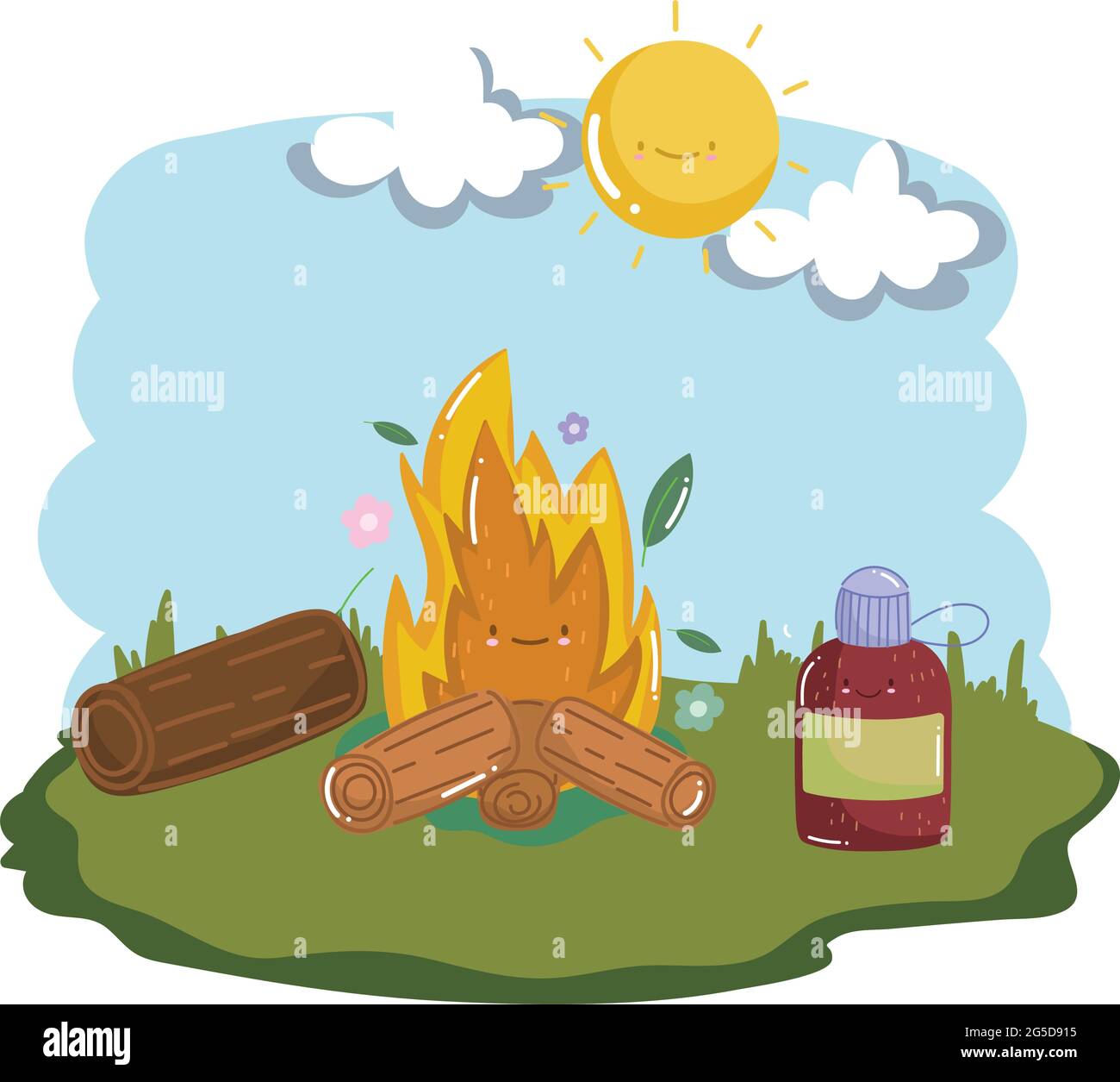 cute camping campfire Stock Vector Image & Art - Alamy