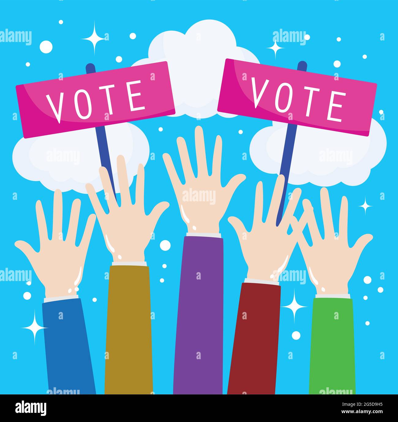 Democracy crowd people placards vector hi-res stock photography and ...