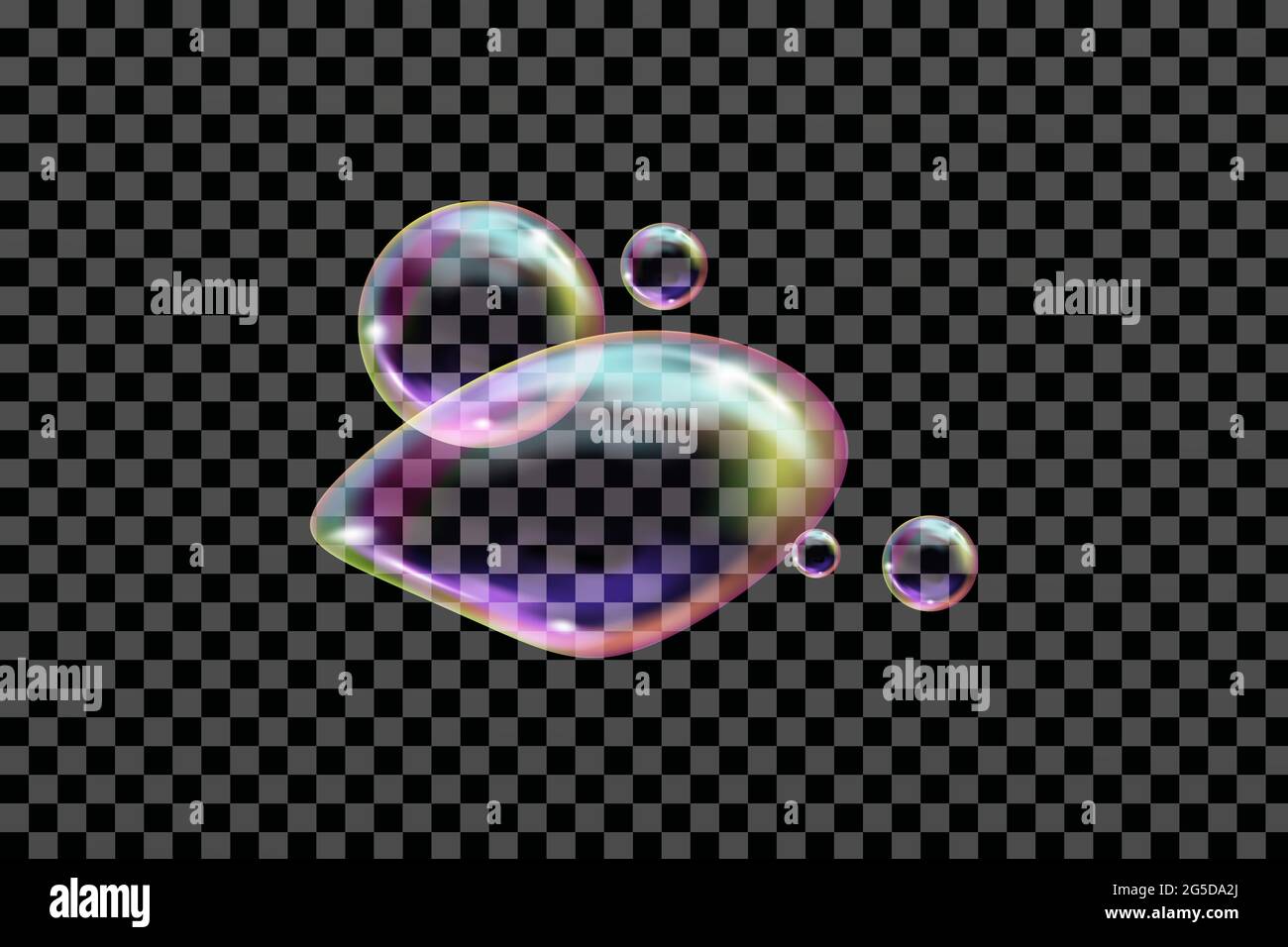 Realistic colored balls. Vector texture.Flying transparent soap bubbles ...