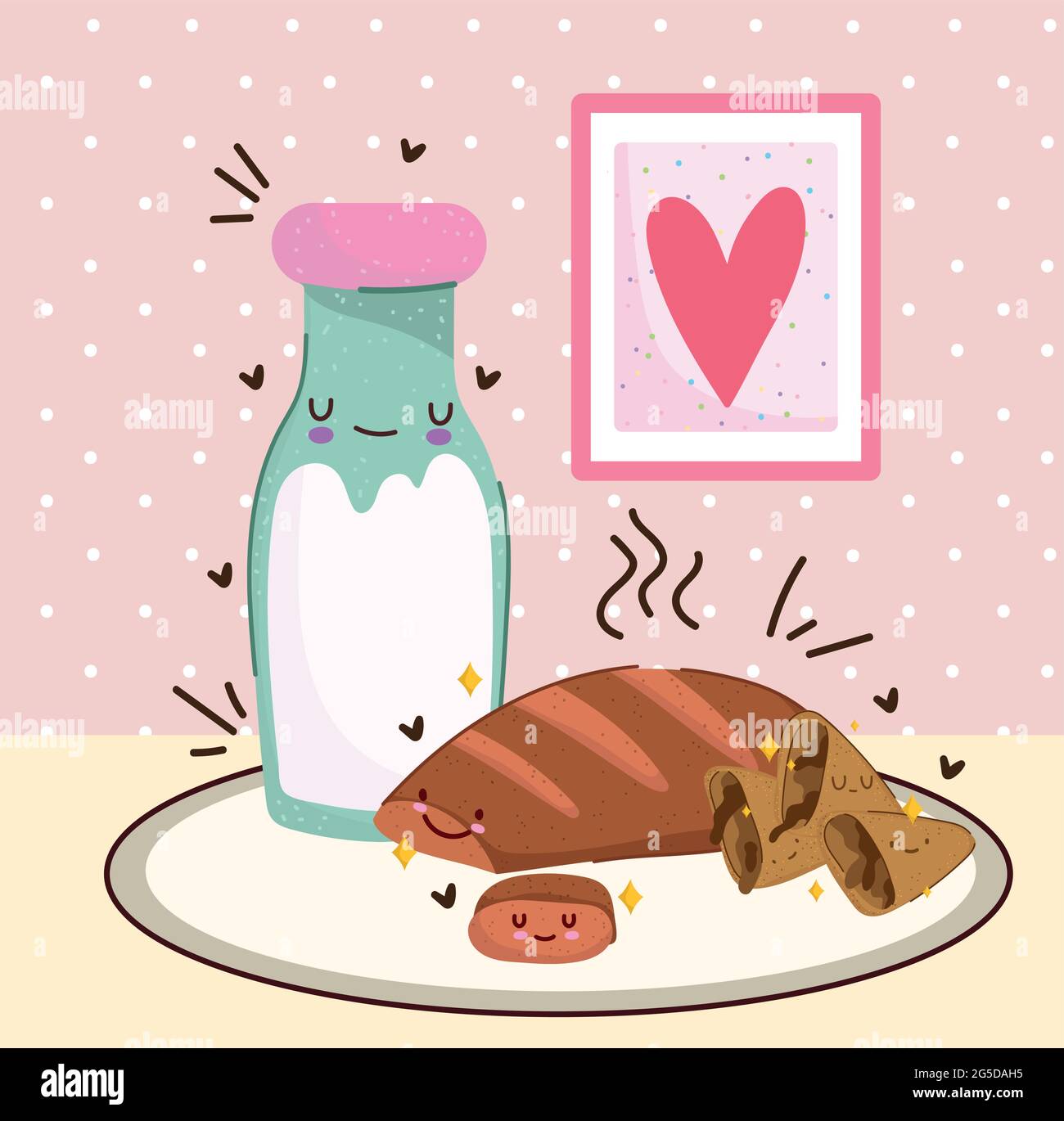 cute breakfast cartoon Stock Vector Image & Art - Alamy