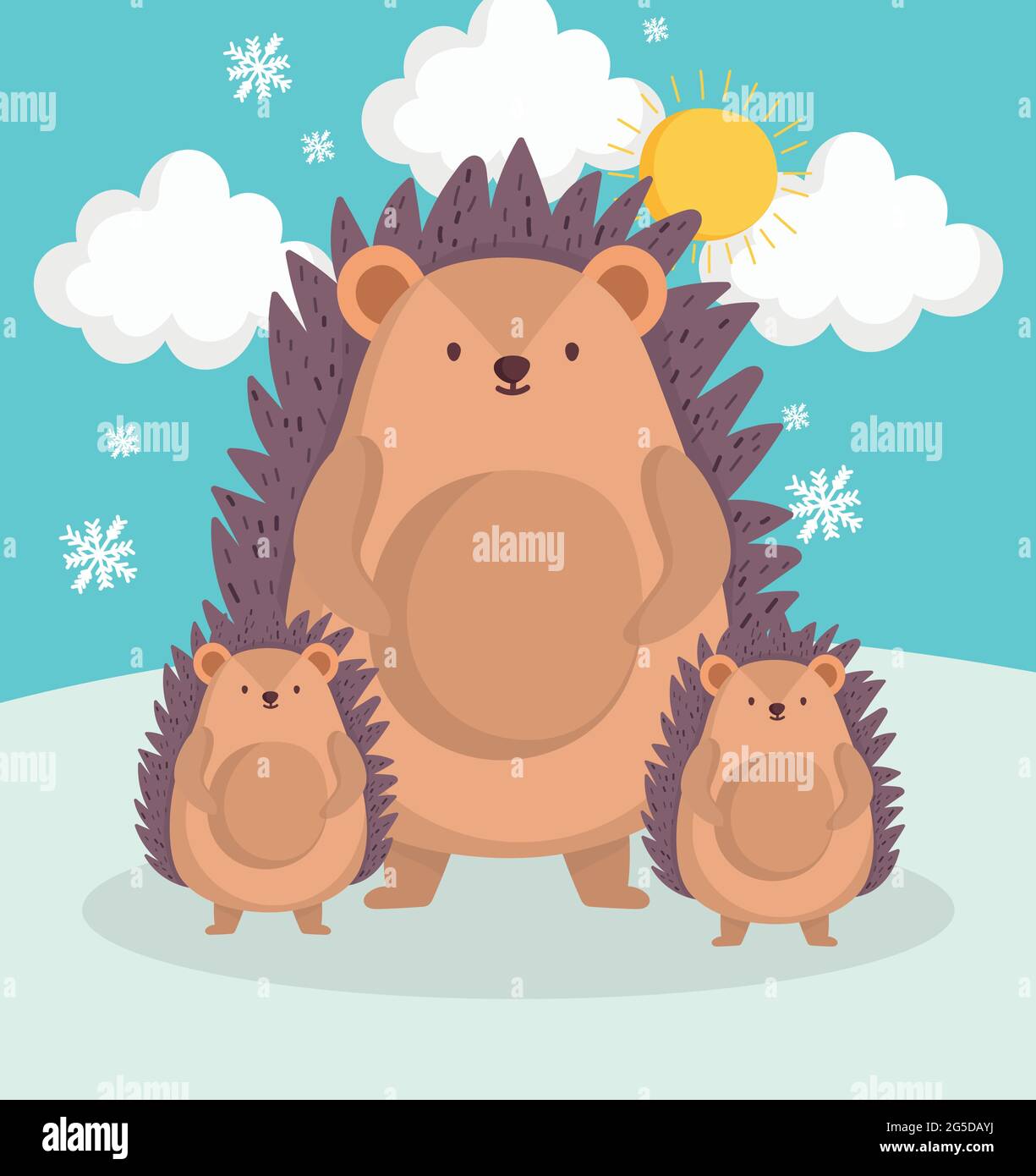 Hedgehog family illustration Stock Vector Images - Alamy