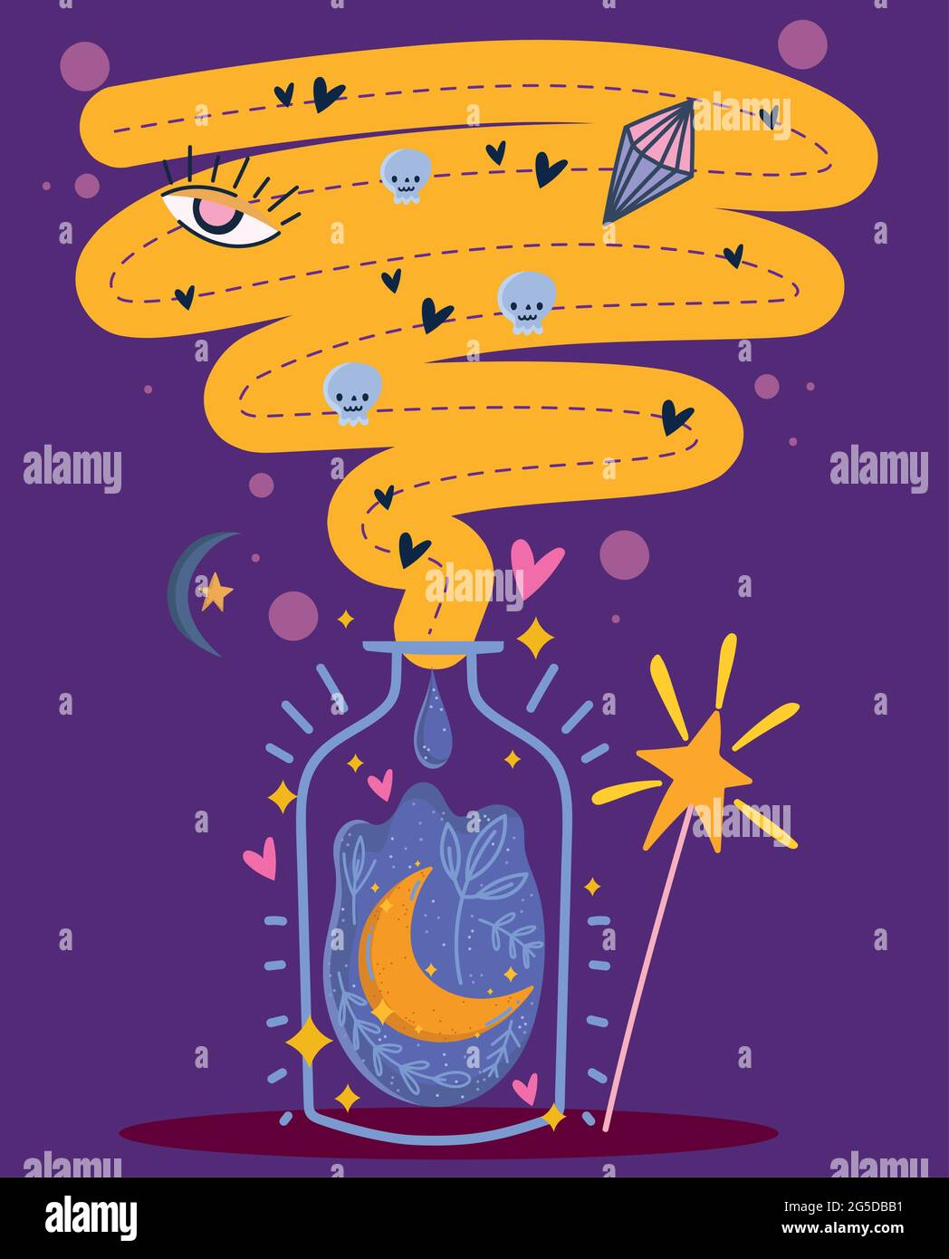bottle moon potion Stock Vector Image & Art - Alamy