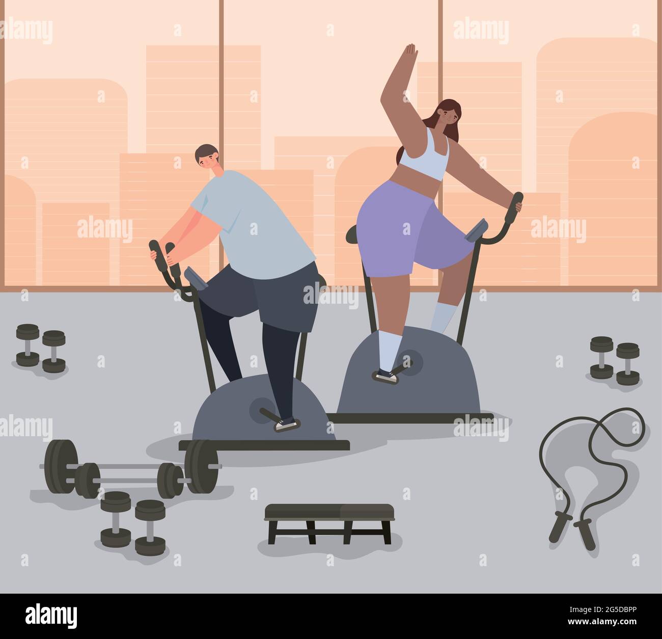 Static bike Stock Vector Images - Alamy