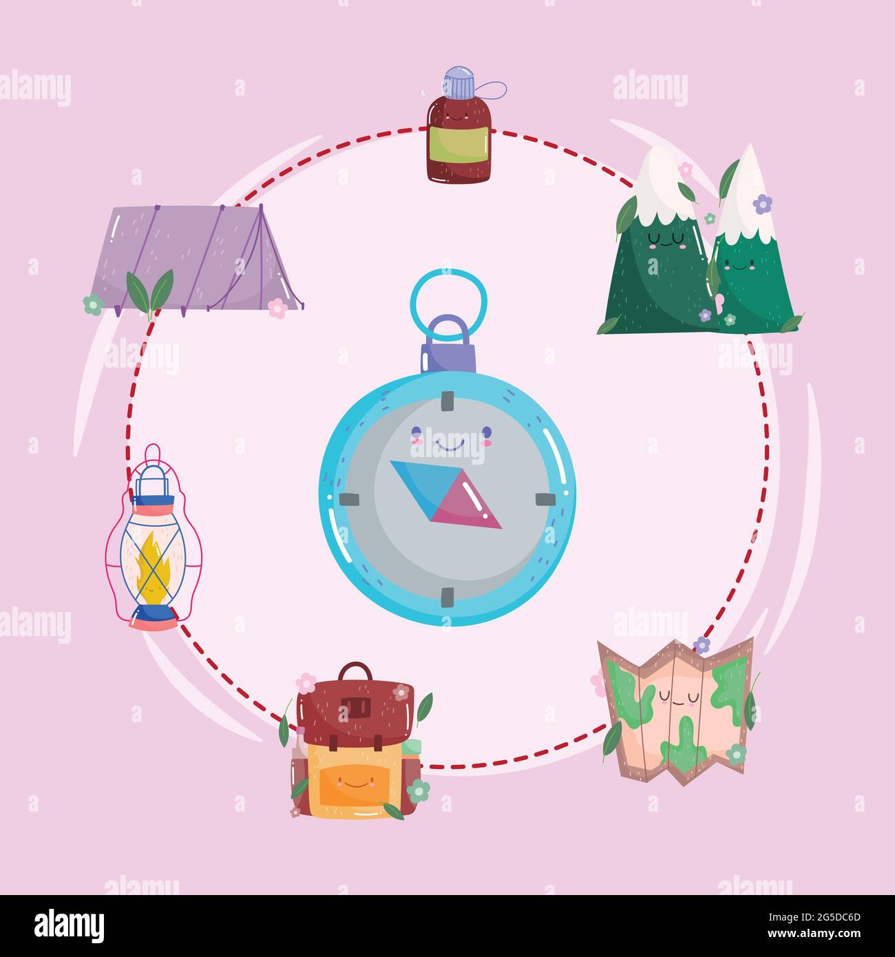 cute compass camping Stock Vector Image & Art - Alamy