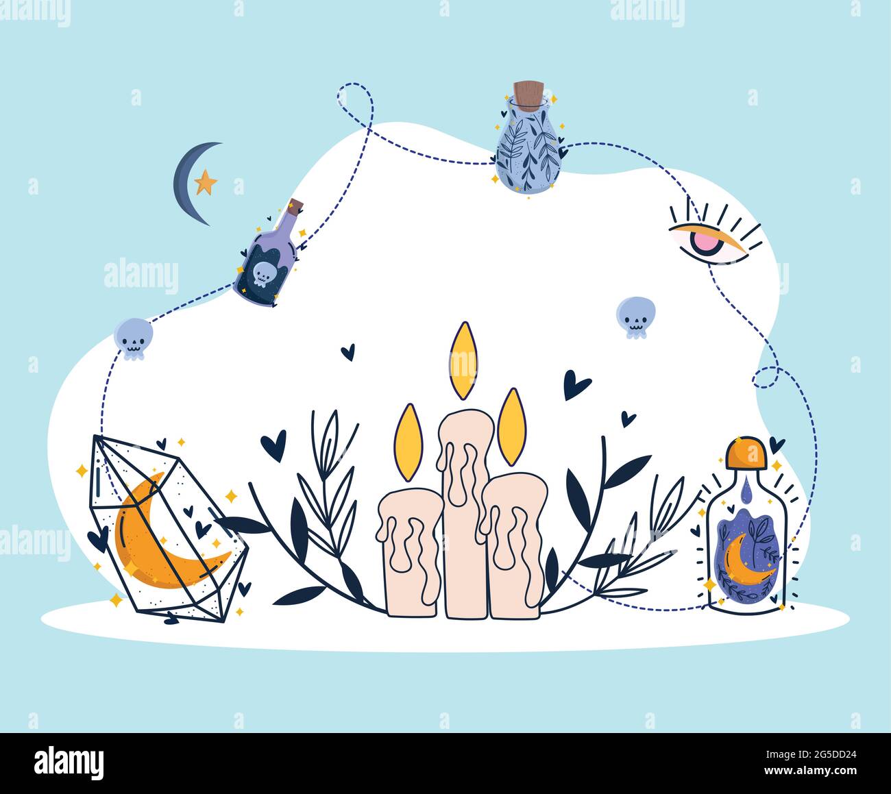 Occult candles witchcraft magic Stock Vector Images - Alamy