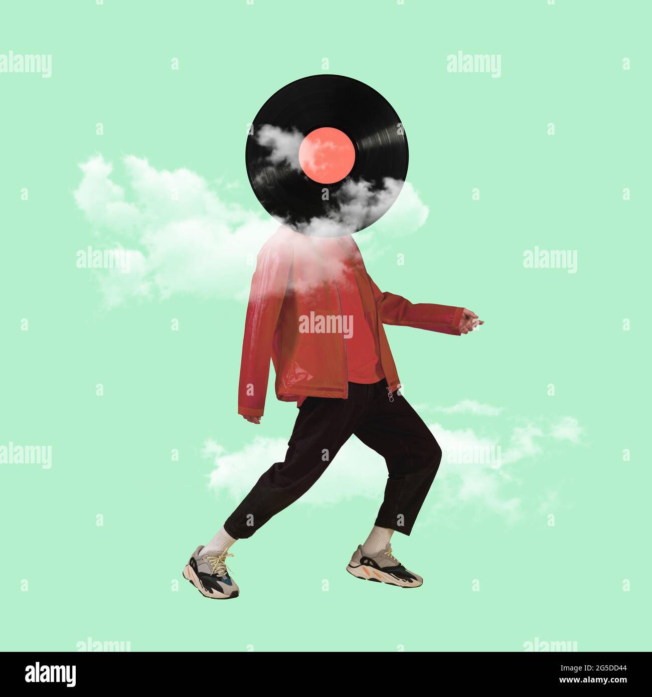 Contemporary art collage, modern design. Summertime music mood Stock ...