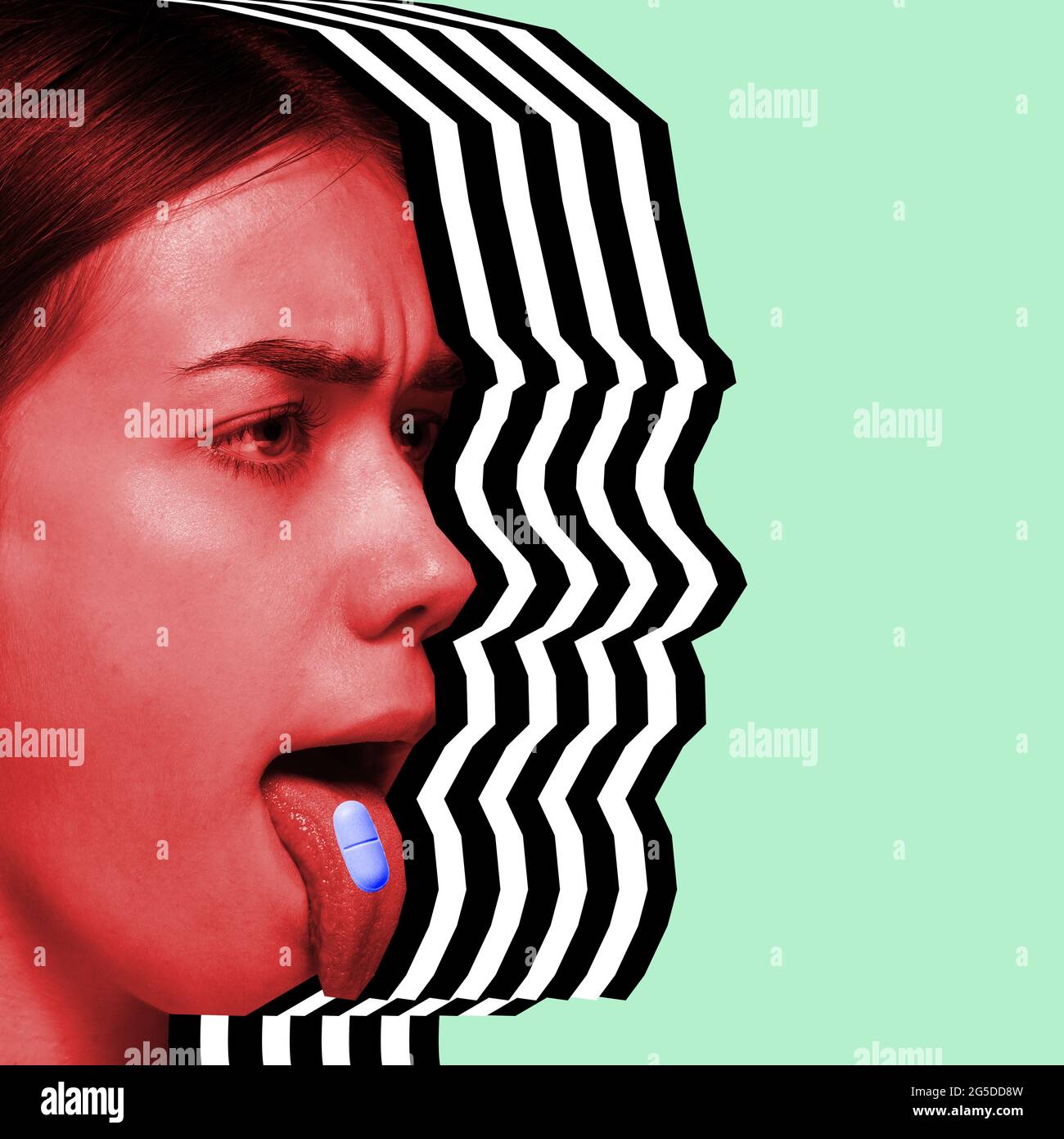 Contemporary art collage and modern design. Summer mood. Concept of ...