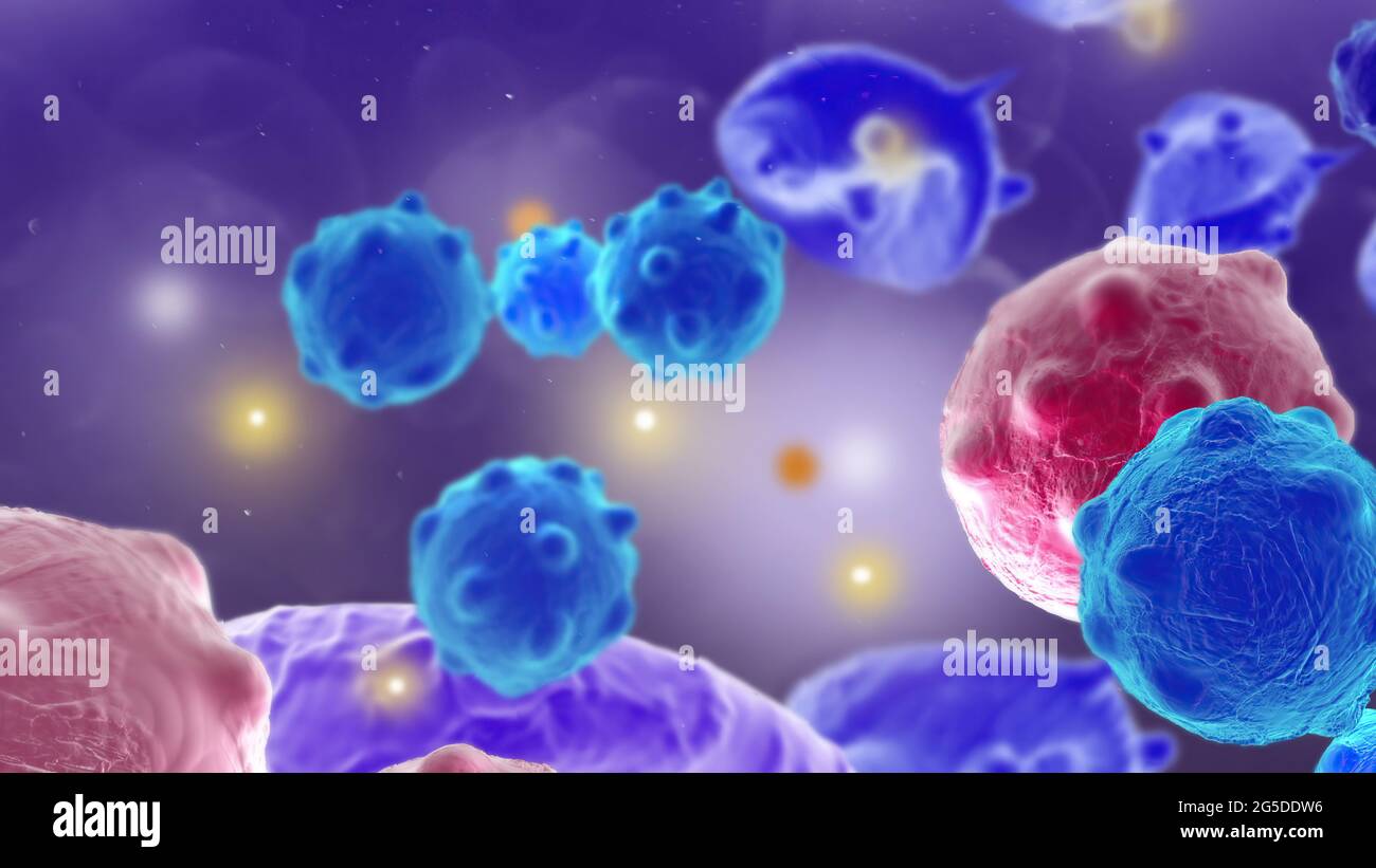 3d illustration - Cancer Cells With High Details Stock Photo - Alamy
