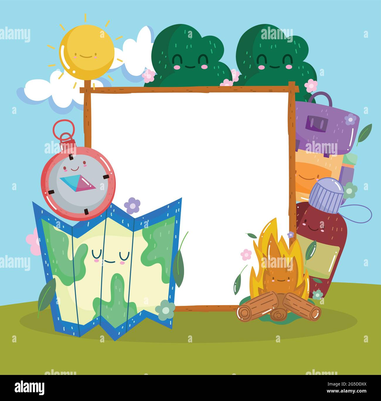 cute camping cartoon Stock Vector Image & Art - Alamy