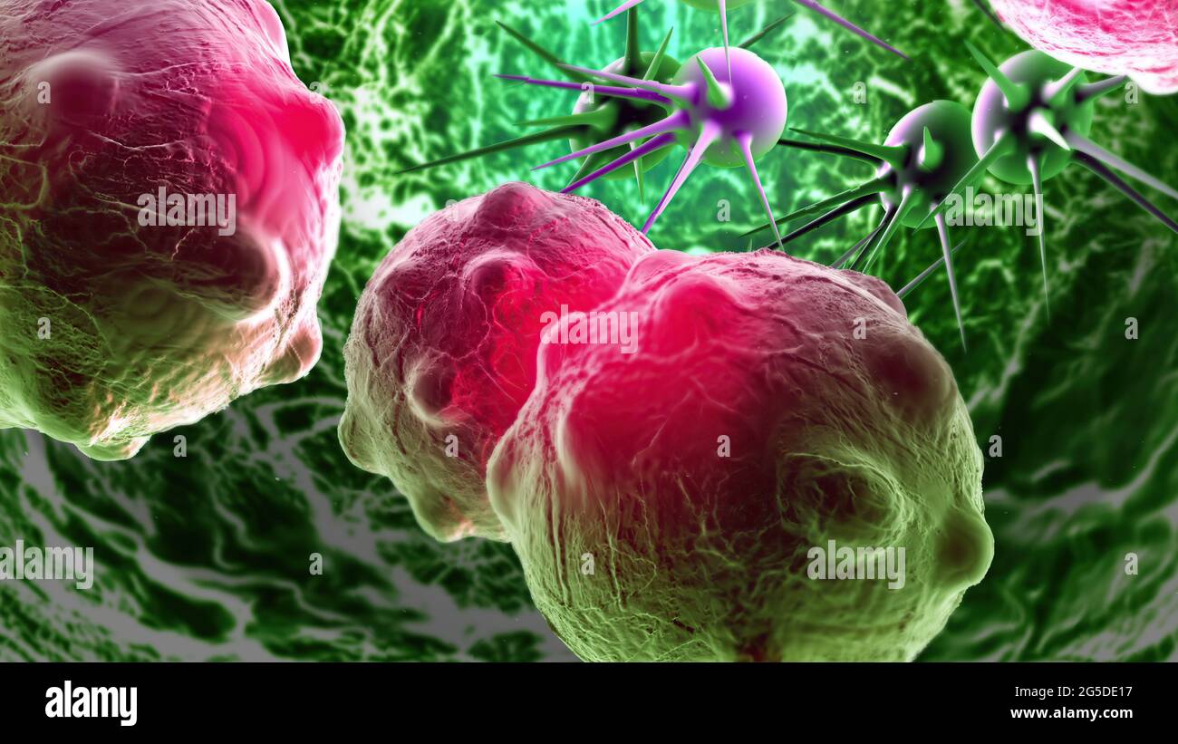 3d illustration - Cancer Cells With High Details Stock Photo - Alamy