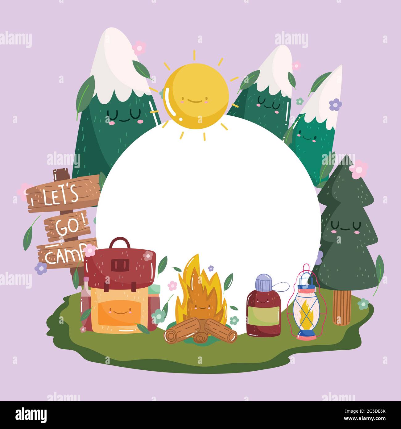 cartoon cute camping Stock Vector Image & Art - Alamy