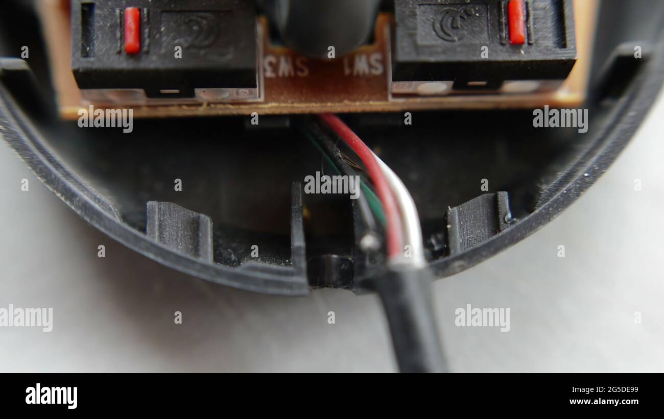 3d illustration -Closeup inside view Of The Computer Mouse Stock Photo ...