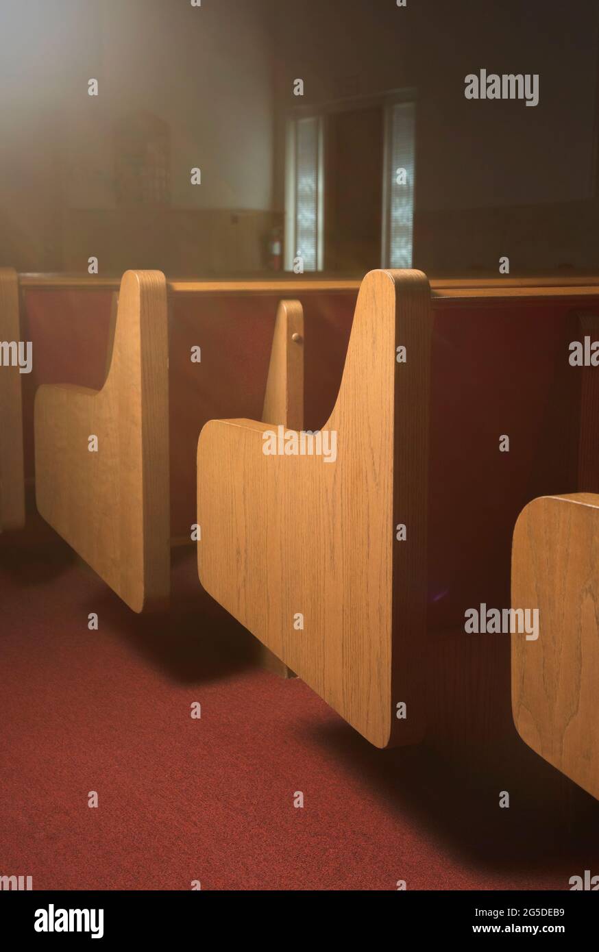 Empty Pew on the Inside of a Church Building Stock Photo - Alamy